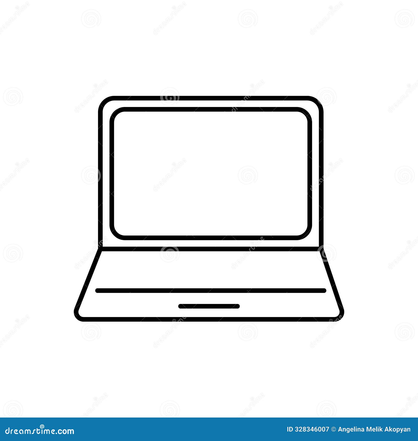 Line Drawing of a Laptop stock illustration. Illustration of education ...