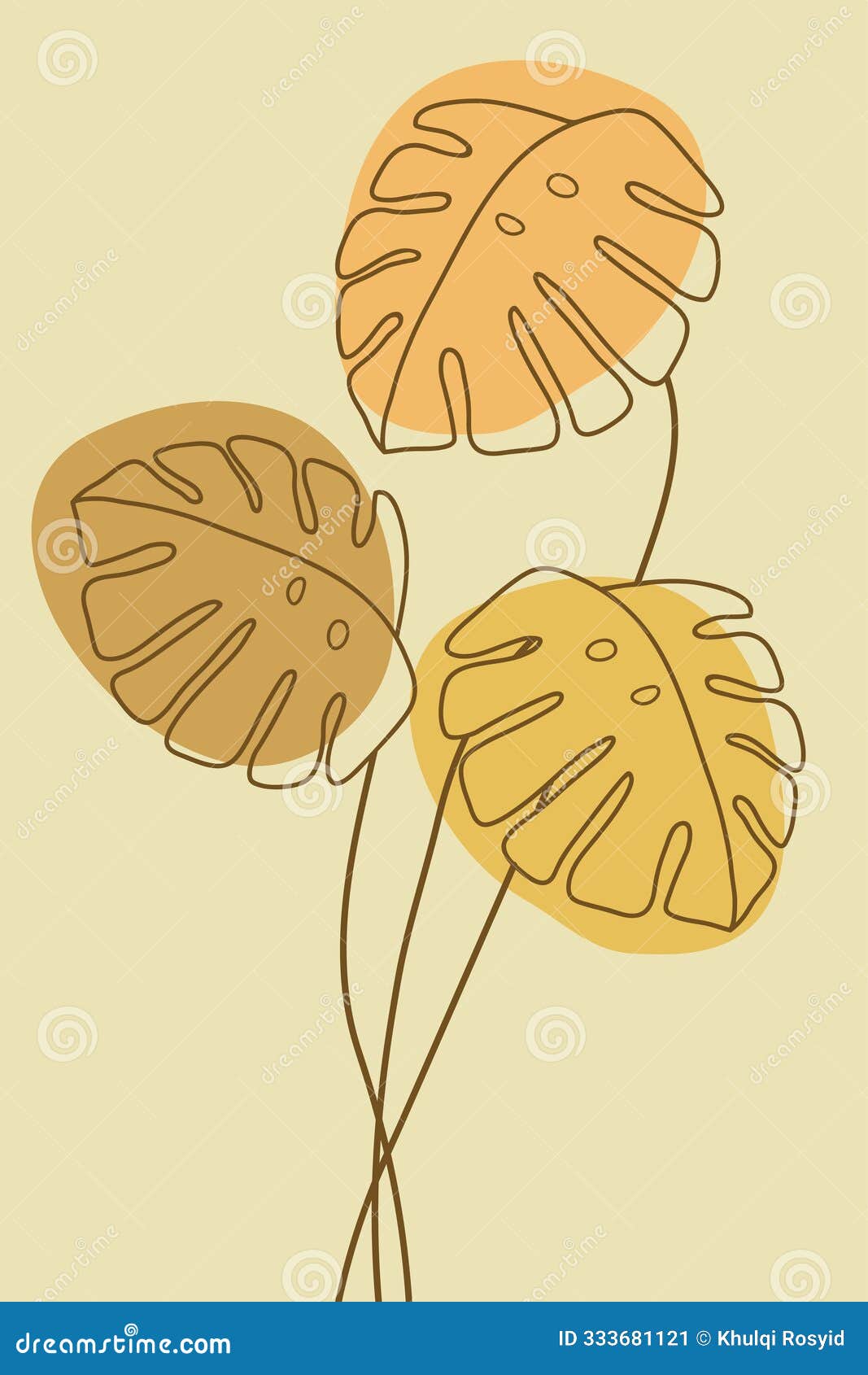 Line Drawing of Leaf Monstera Modern Boho Single Line Art Stock ...