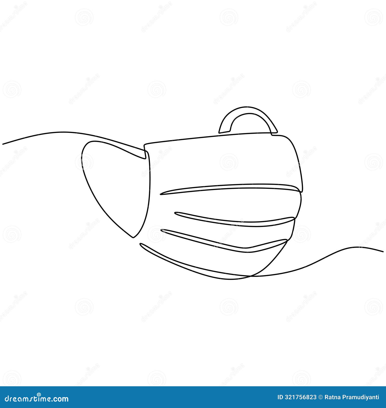 Line Drawing of Mask. Face Medical Mask Stock Vector - Illustration of ...