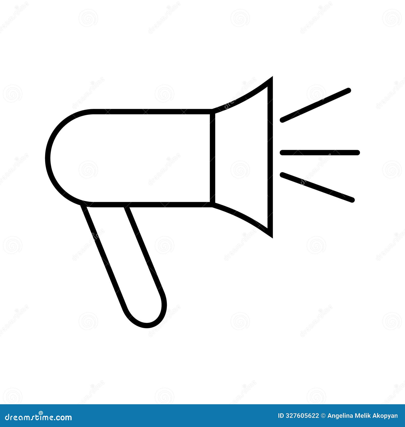 Line Drawing of a Megaphone Stock Illustration - Illustration of shout ...