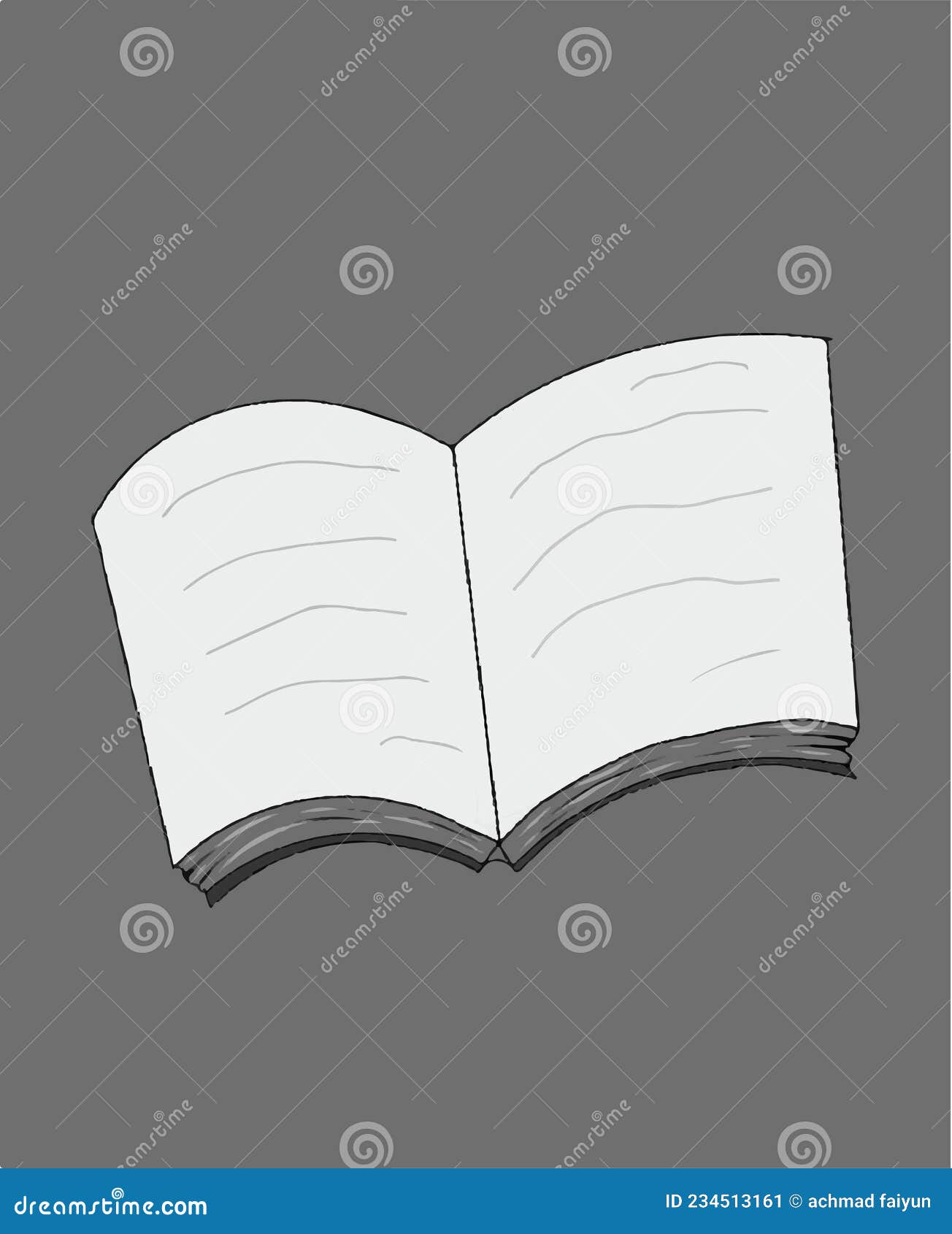 Line Drawing Open Book with Flying Pages. Vector Illustration Education ...