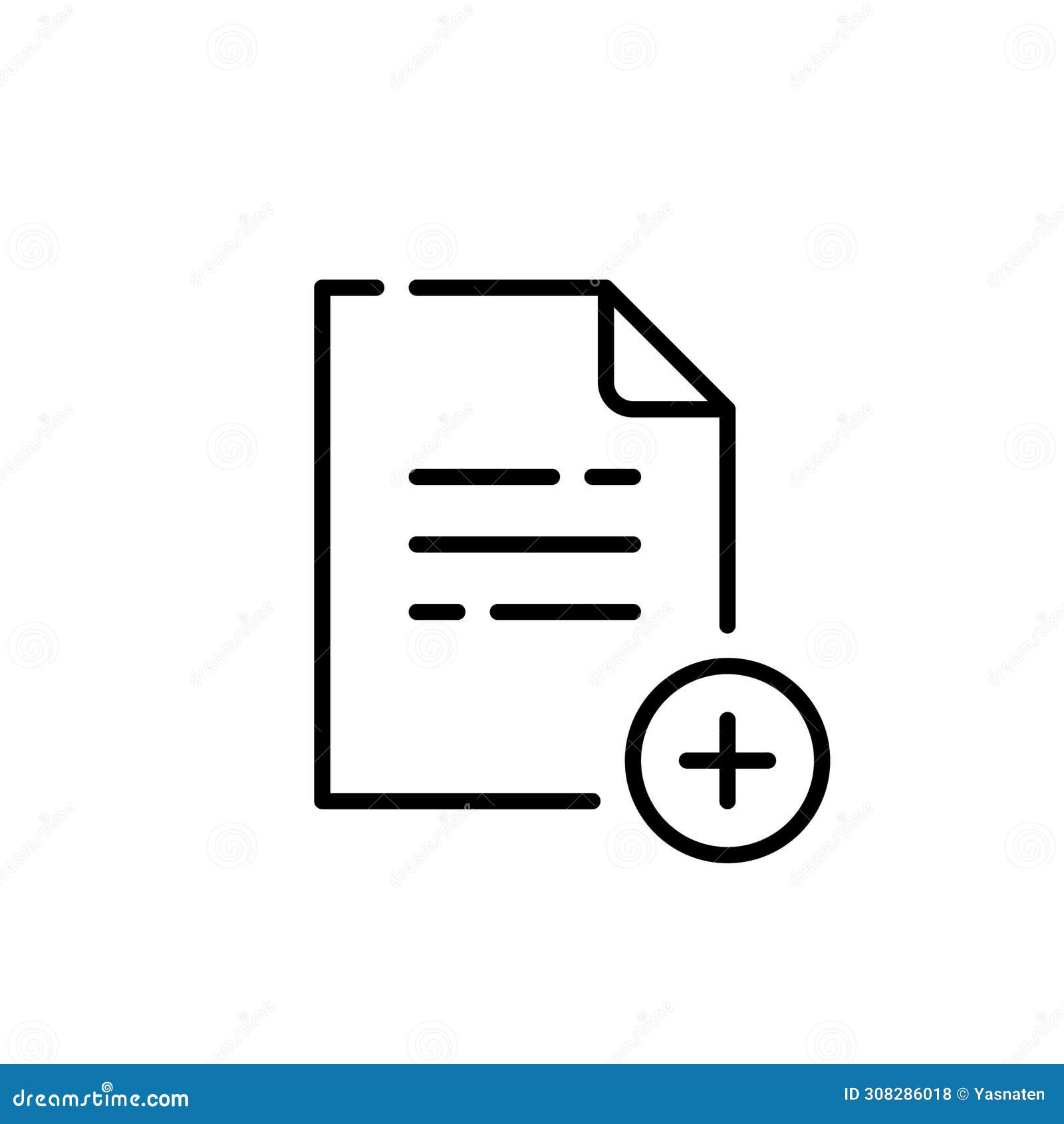 Line Drawing of a Piece of Paper with a Plus Sign Next To it. Pixel ...