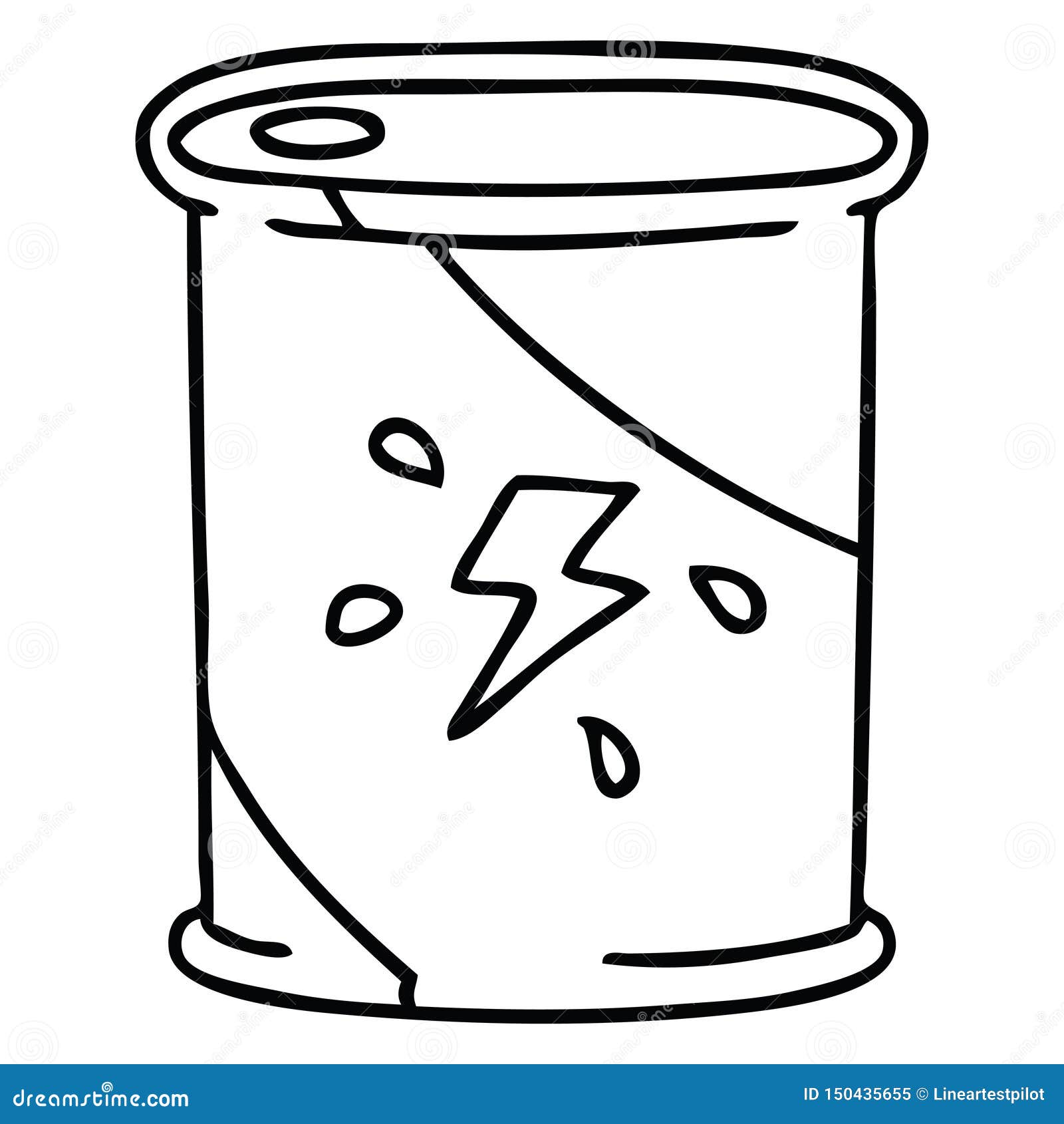 Line Drawing Quirky Cartoon Barrel of Fuel Stock Vector - Illustration ...