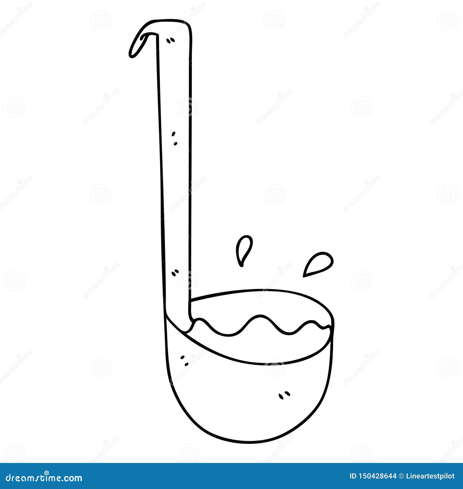 Line Drawing Quirky Cartoon Ladle Stock Vector - Illustration of funny ...