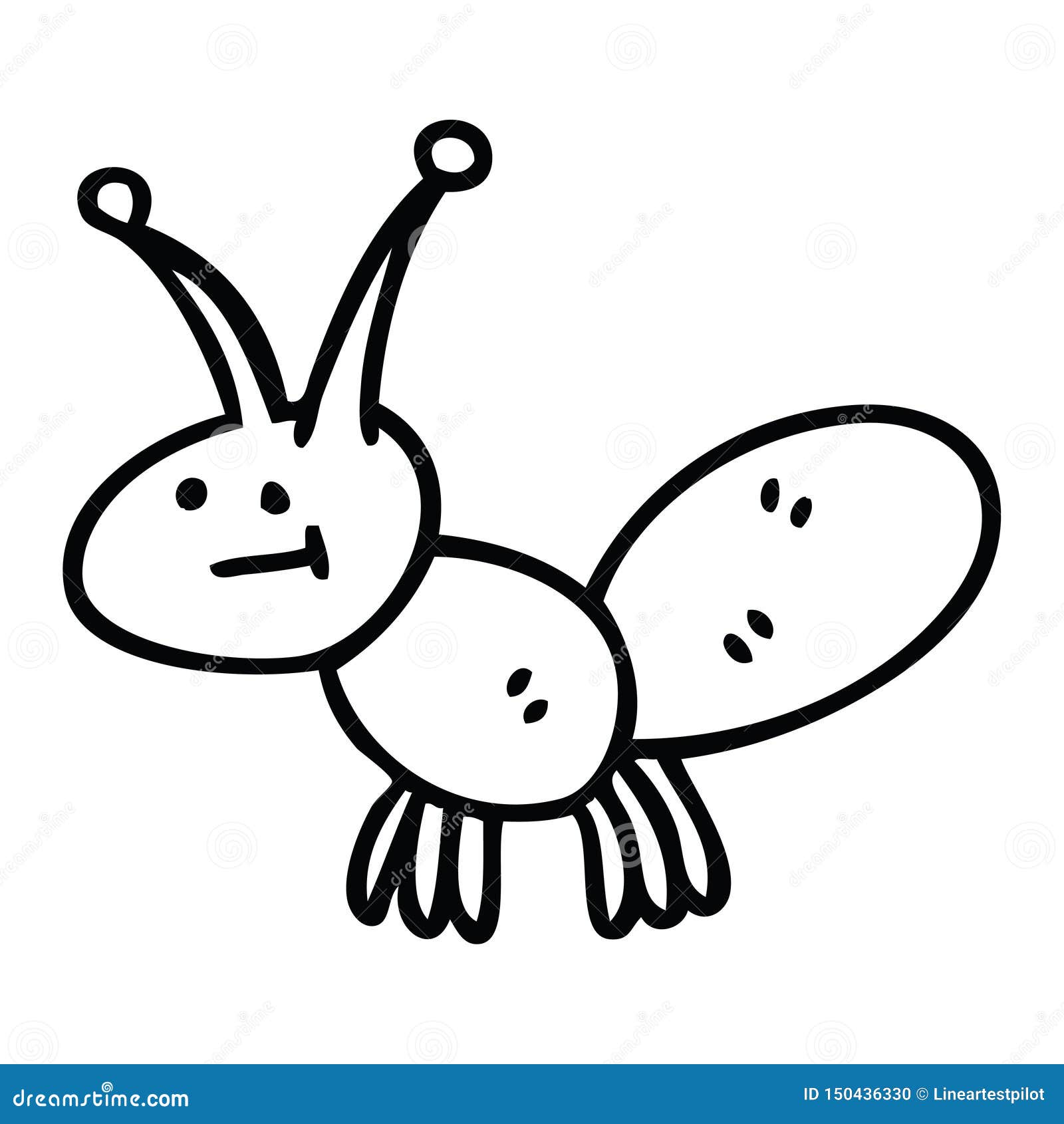Line Drawing Quirky Cartoon Light Bug Stock Vector - Illustration of ...
