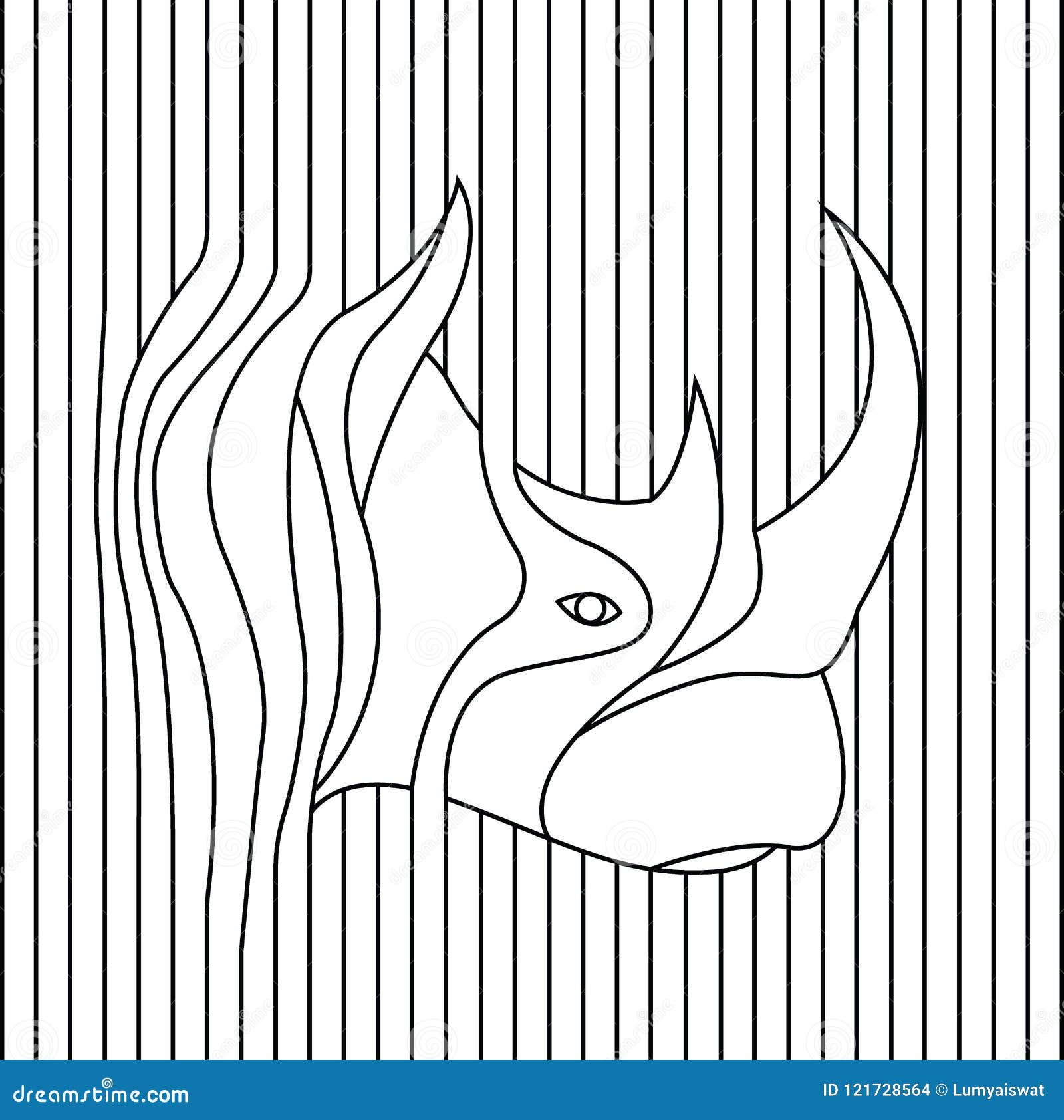 Line Drawing of Rhino Head Vector Stock Vector - Illustration of print ...