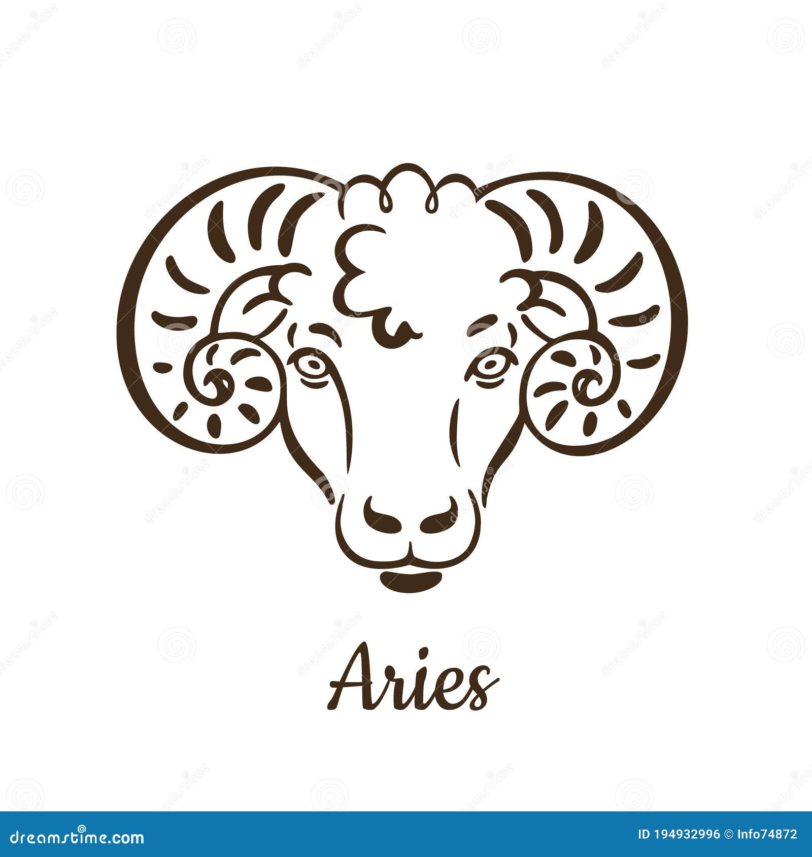 Line Drawing, Silhouette of a Aries Stock Vector - Illustration of farm ...