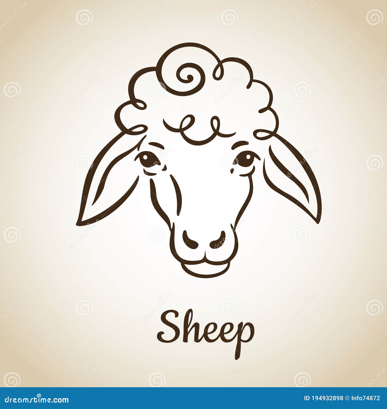 Line Drawing, Silhouette Of A Sheep Vector Illustration | CartoonDealer ...