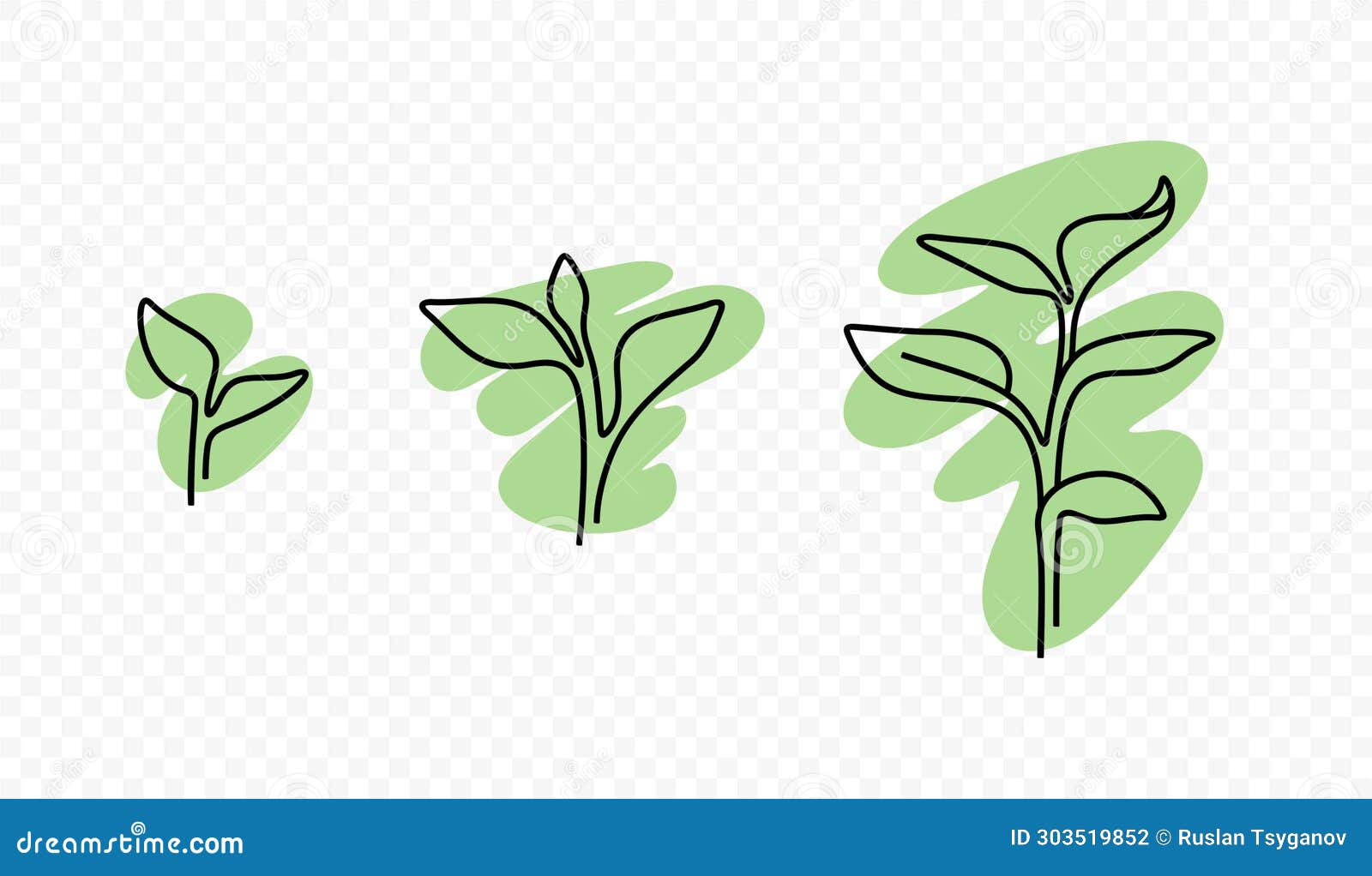 Line Drawing of Small Tree Growing Vector Design. Line Art Illustration ...