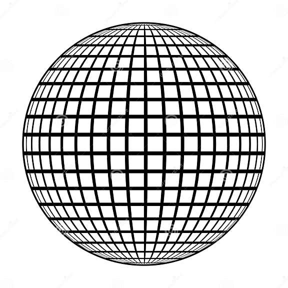Line Drawing Sphere with Grid Pattern, Globe Grid Lines Pattern Stock ...