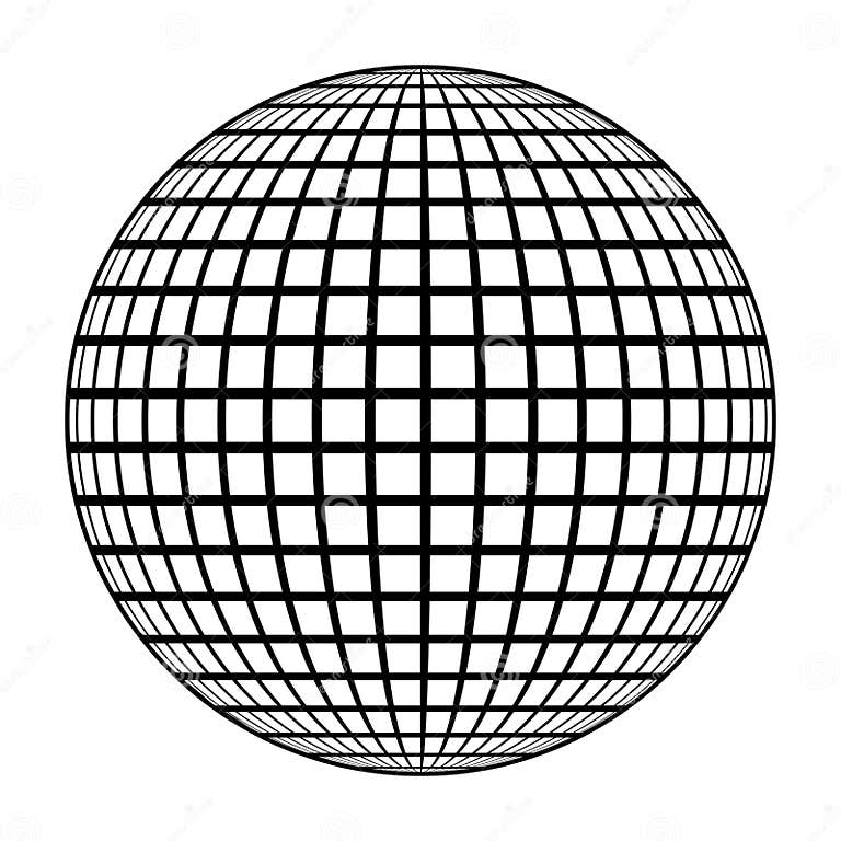 Line Drawing Sphere with Grid Pattern, Globe Grid Lines Pattern Stock ...