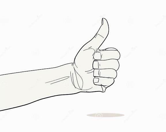 Line Drawing of Thumb Up in Continuous Motion. Editable Stroke Stock ...