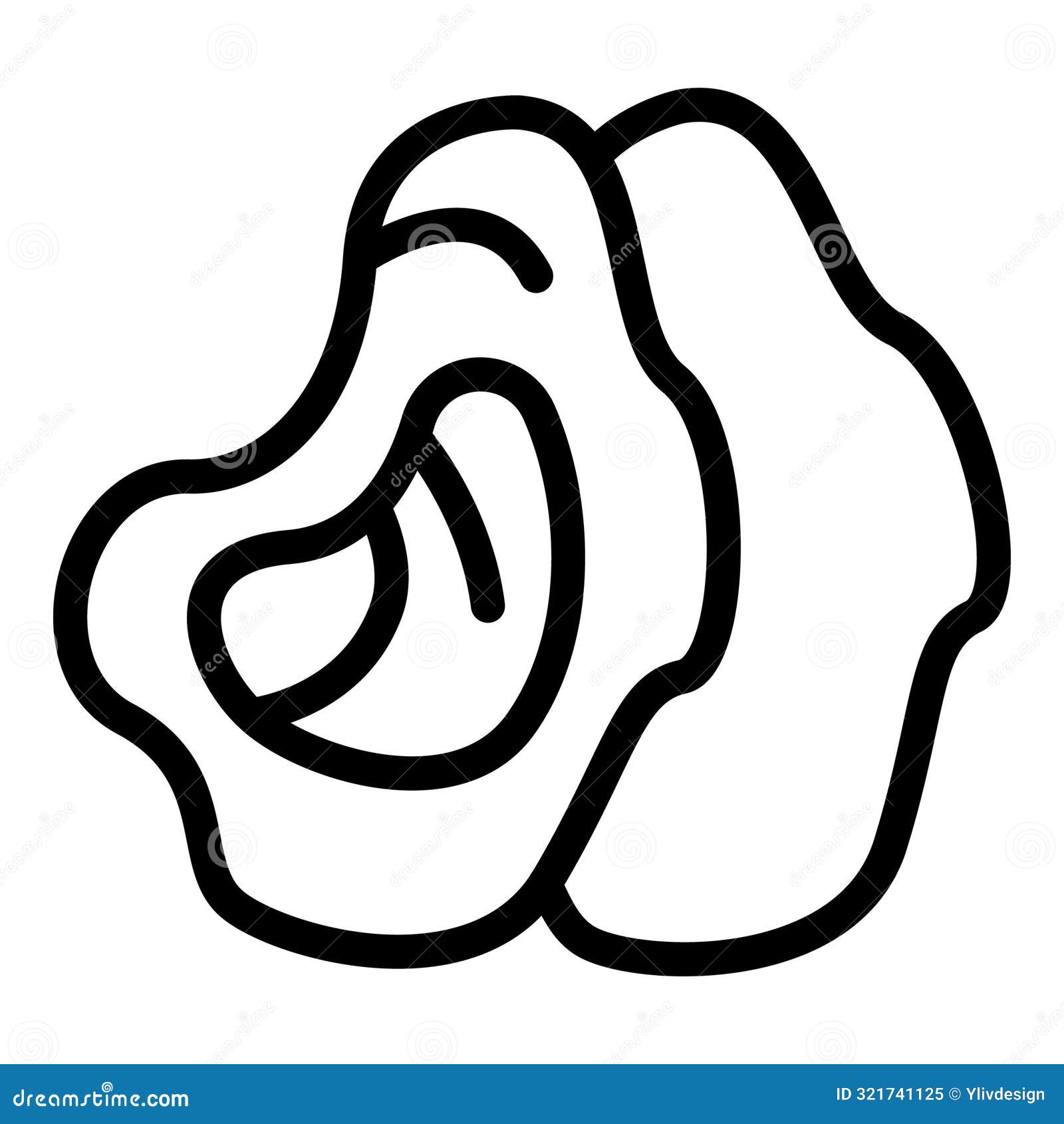 Line Drawing of Two Open Oyster Shells with Meat Inside Stock Vector ...