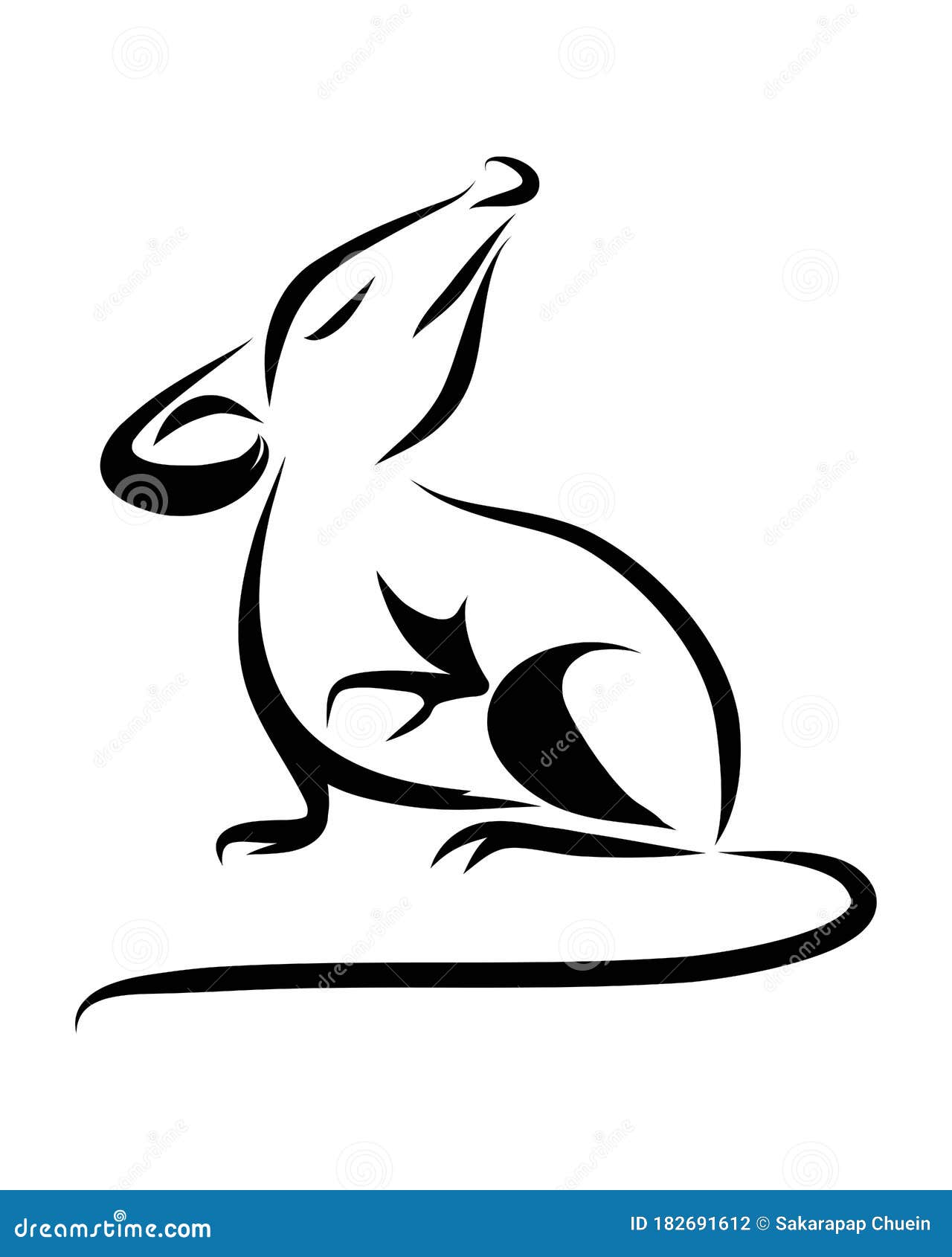 Line art of rat eps 10 stock vector. Illustration of domestic - 182691612