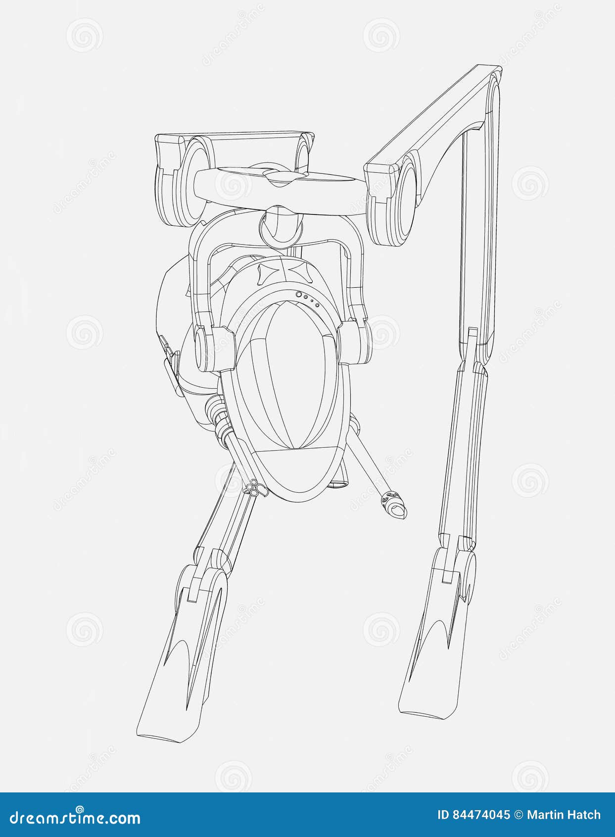 Line Drawing Of Walker Vehicle OrigInal Design Produced On 3D CAD ...