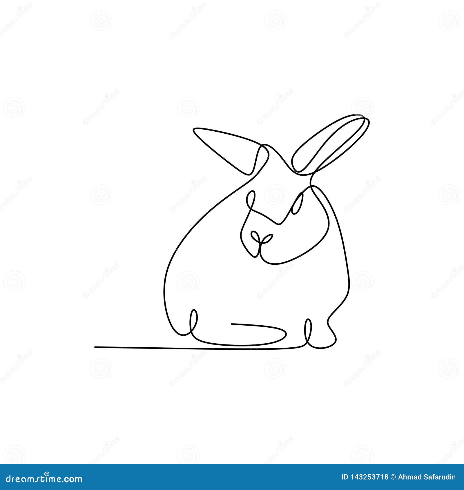 Line Drawings Keep on Rabbit Animals, Simple Lines Stock Illustration ...