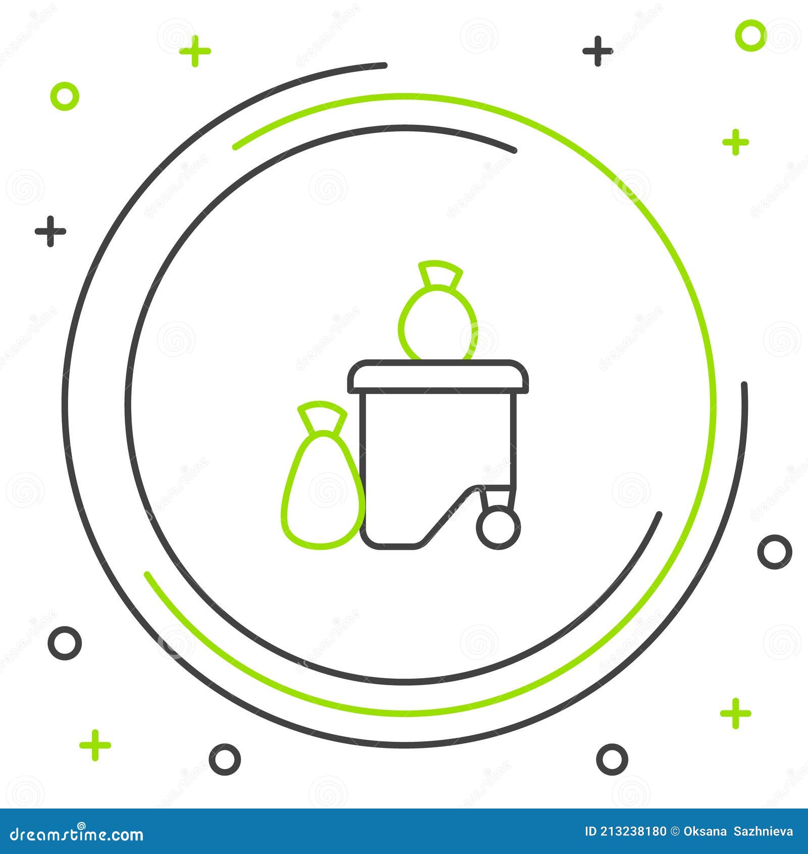 Full Garbage Symbol Pictogram Isolated On White Background Vector ...