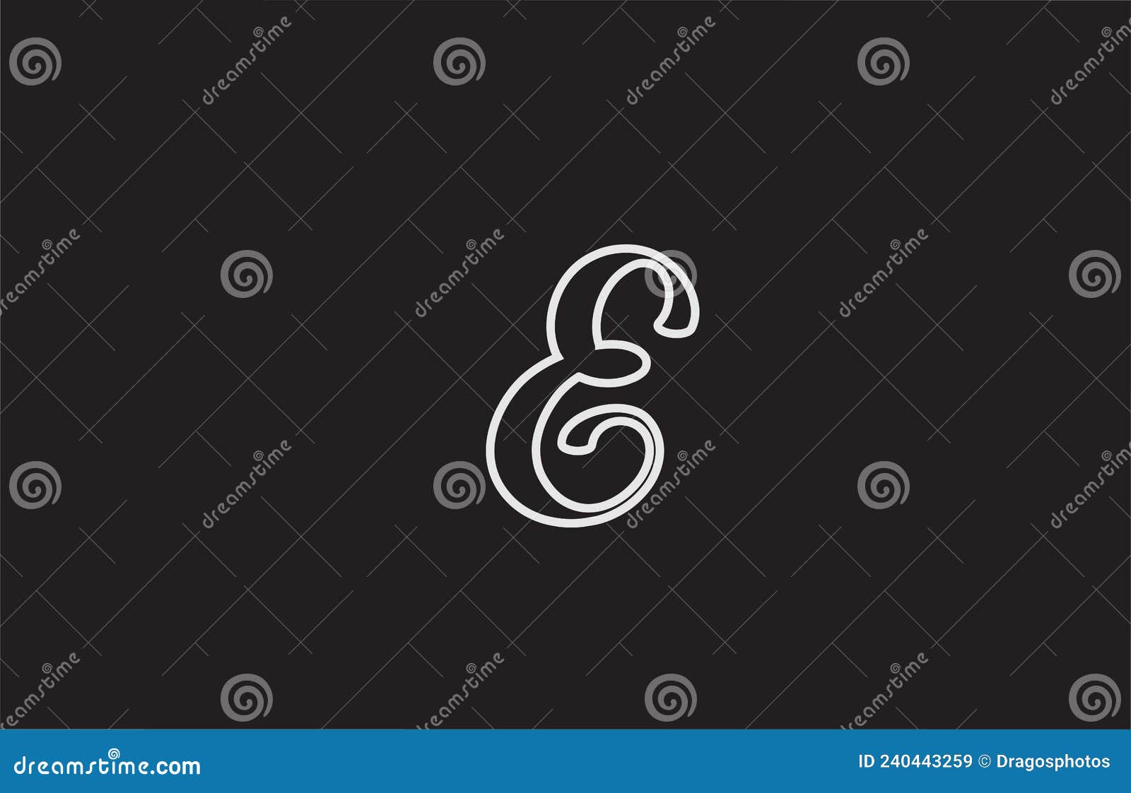 Line E Icon Logo Design with Handwritten Style. Creative Template for ...