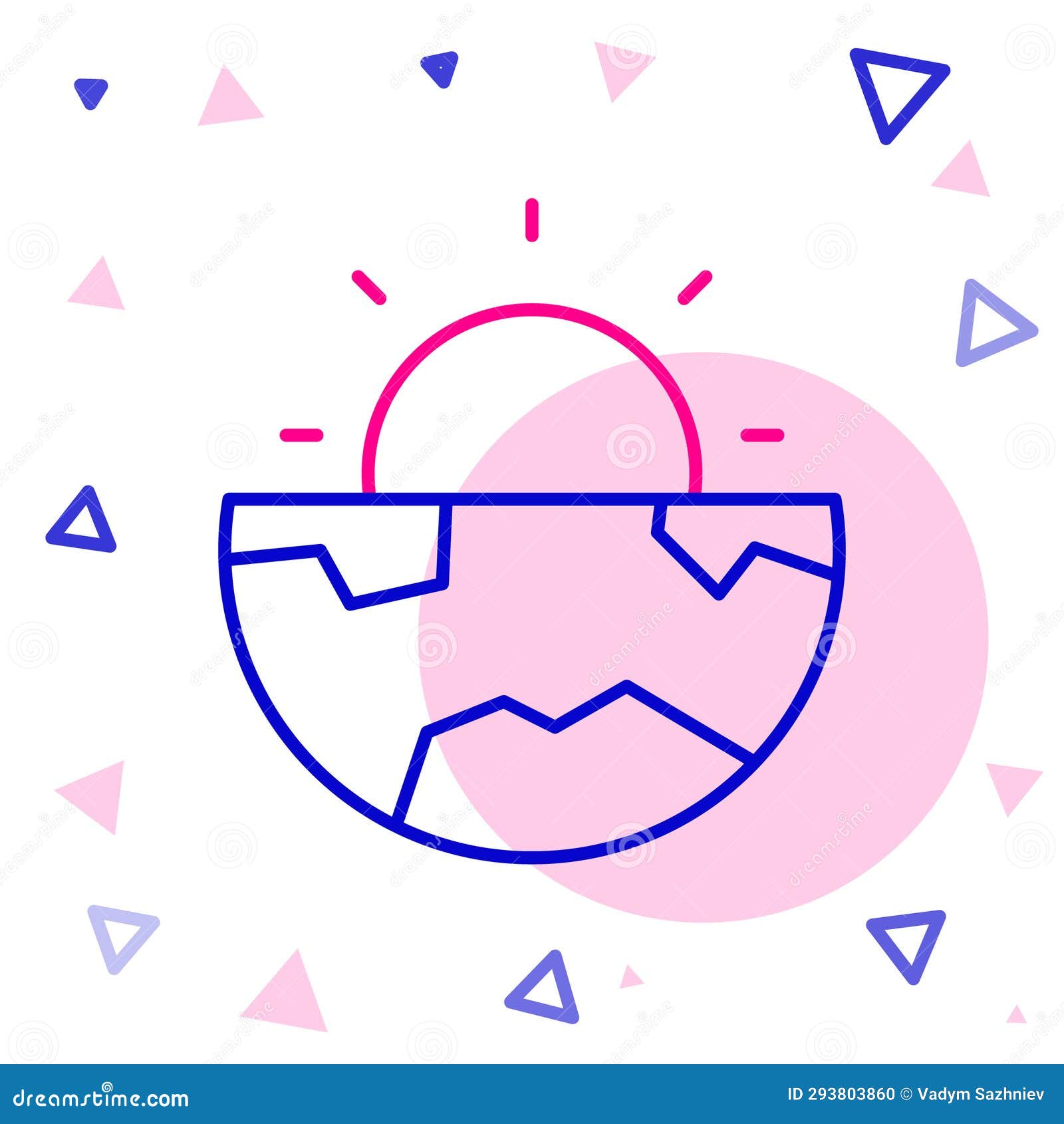 Line Earth Core Structure Crust Icon Isolated on White Background ...