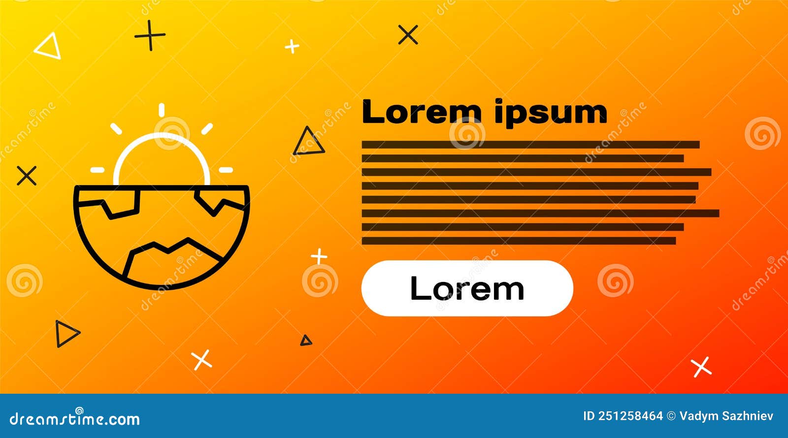 Line Earth Core Structure Crust Icon Isolated on Yellow Background ...