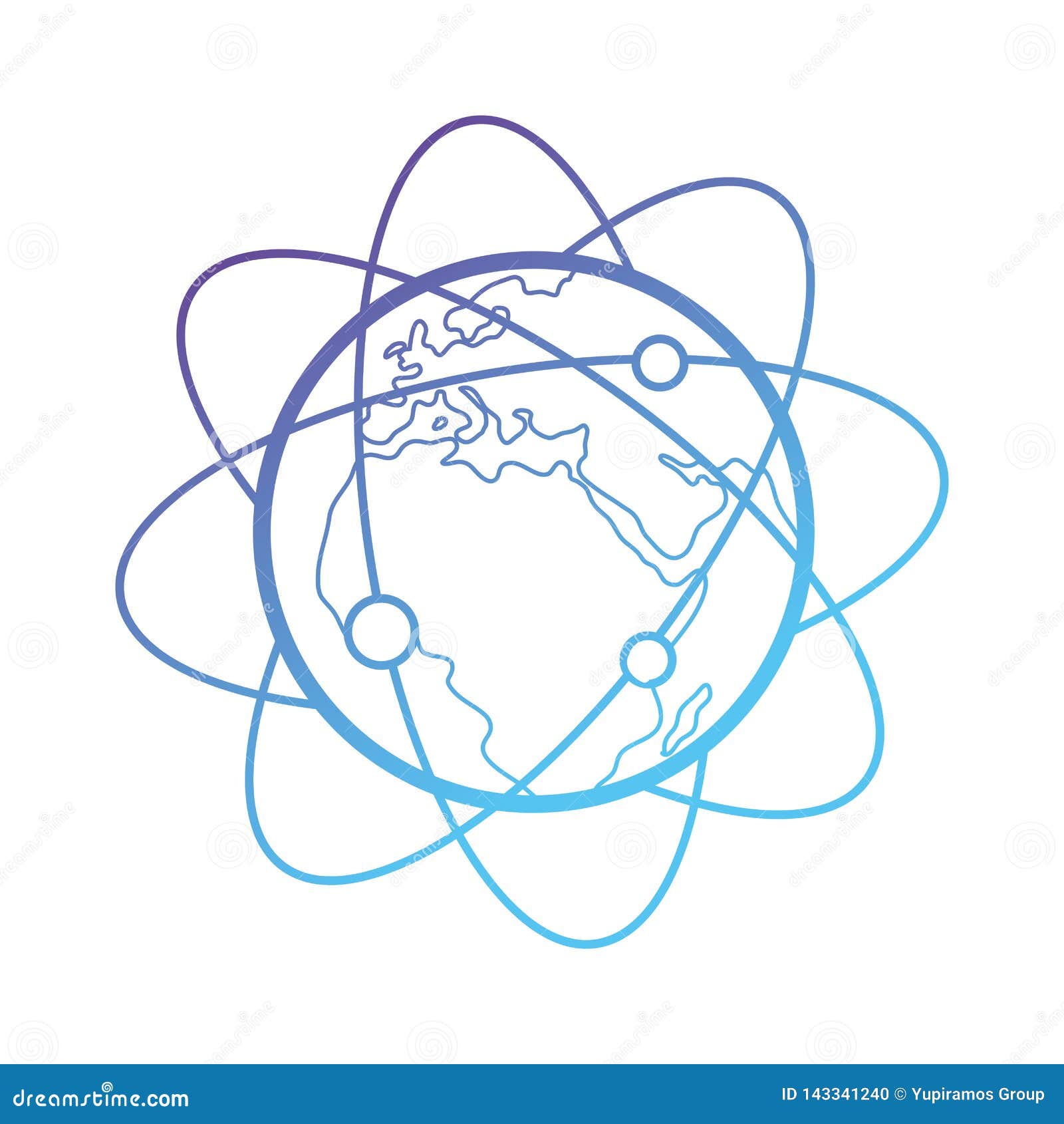 Line Earth Planet with Orbits Arrow Stock Vector - Illustration of ...