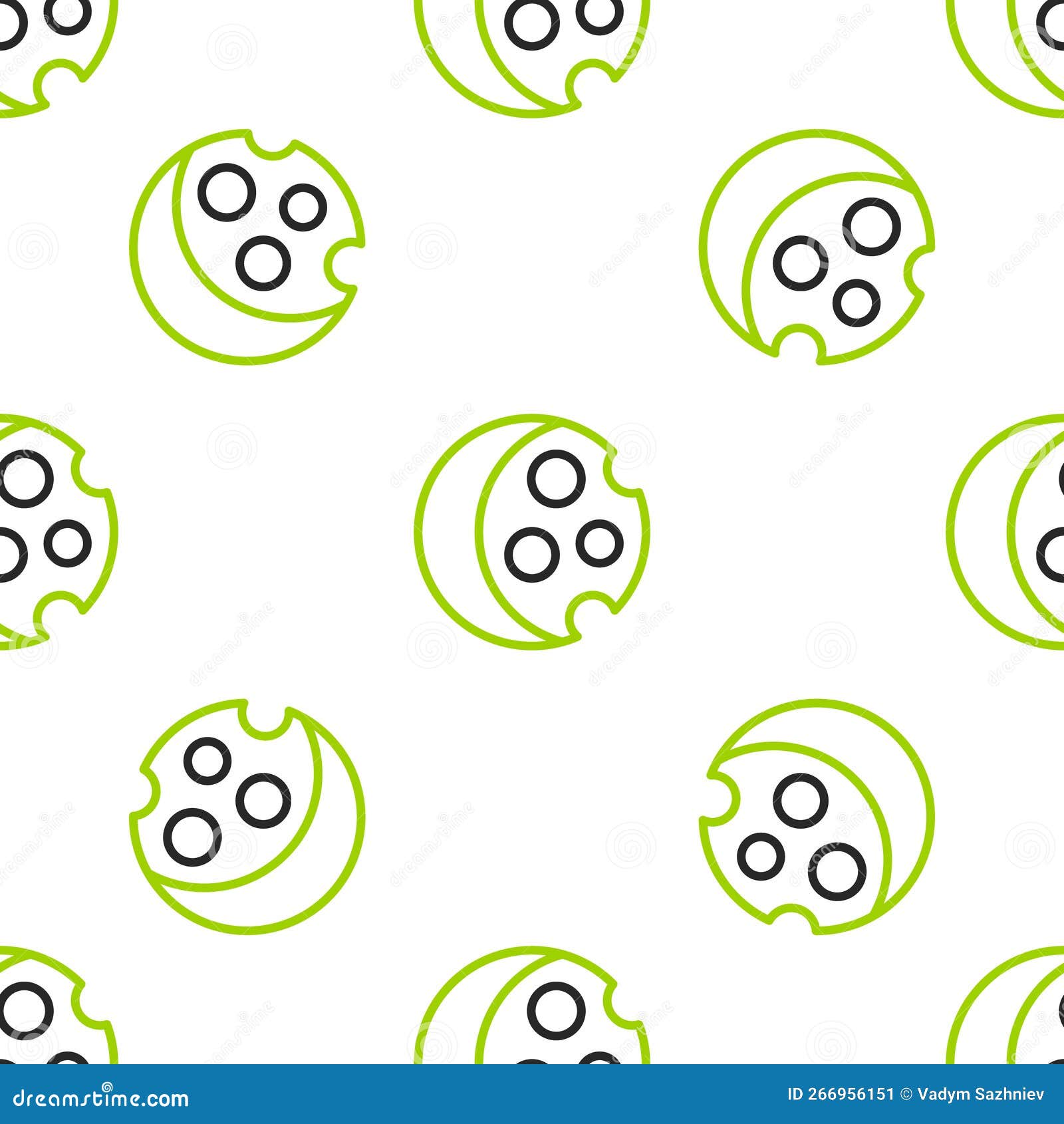 Line Eclipse of the Sun Icon Isolated Seamless Pattern on White ...