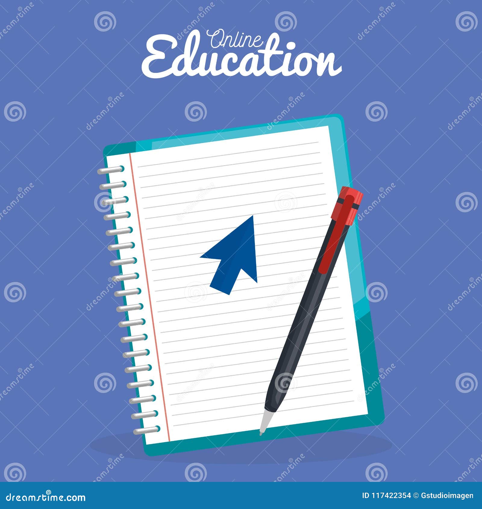 On Line Education with Notebooks Stock Vector - Illustration of ...