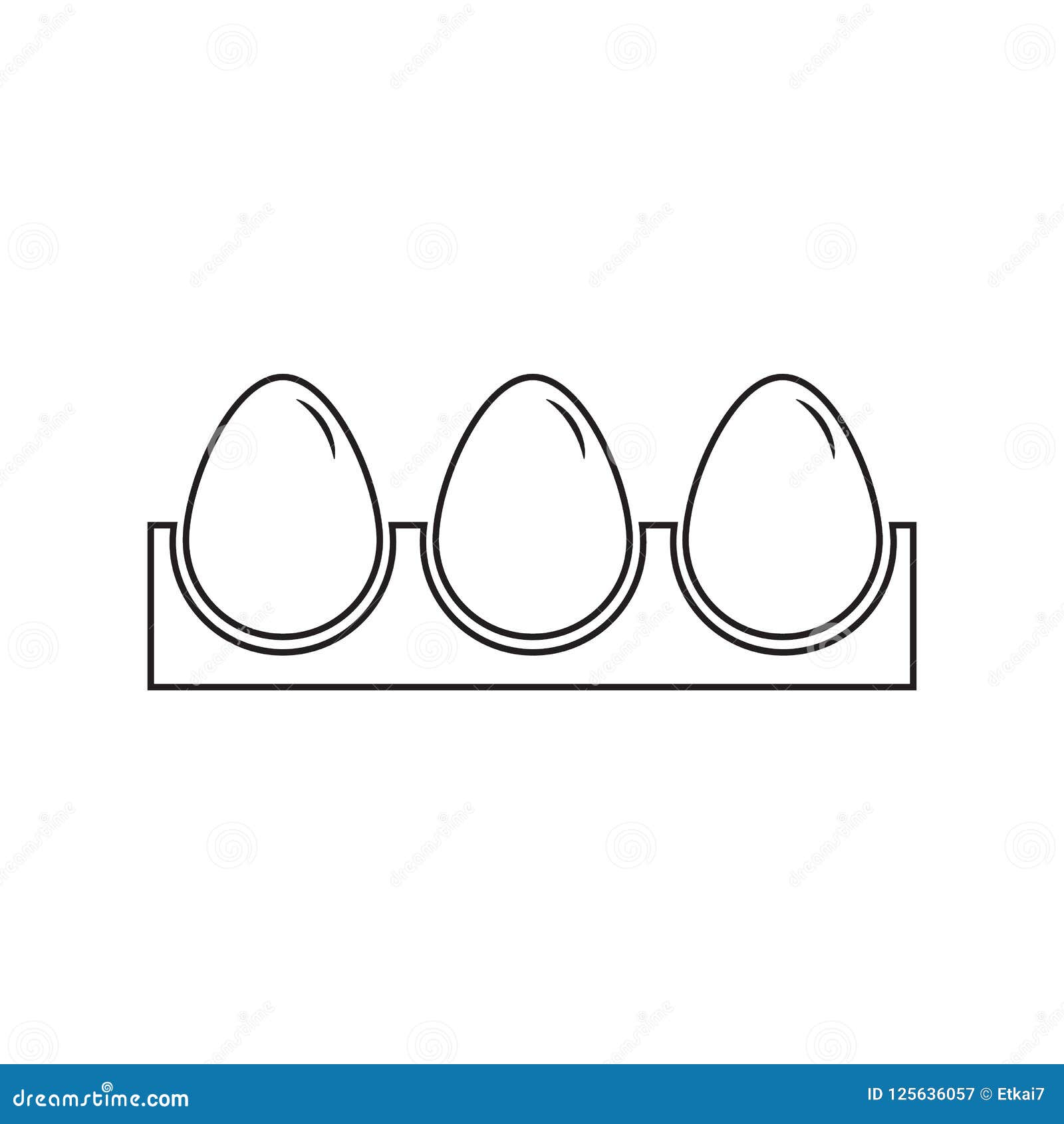 Line Eggs Icon in a Box with White Background. Vector Illustration ...