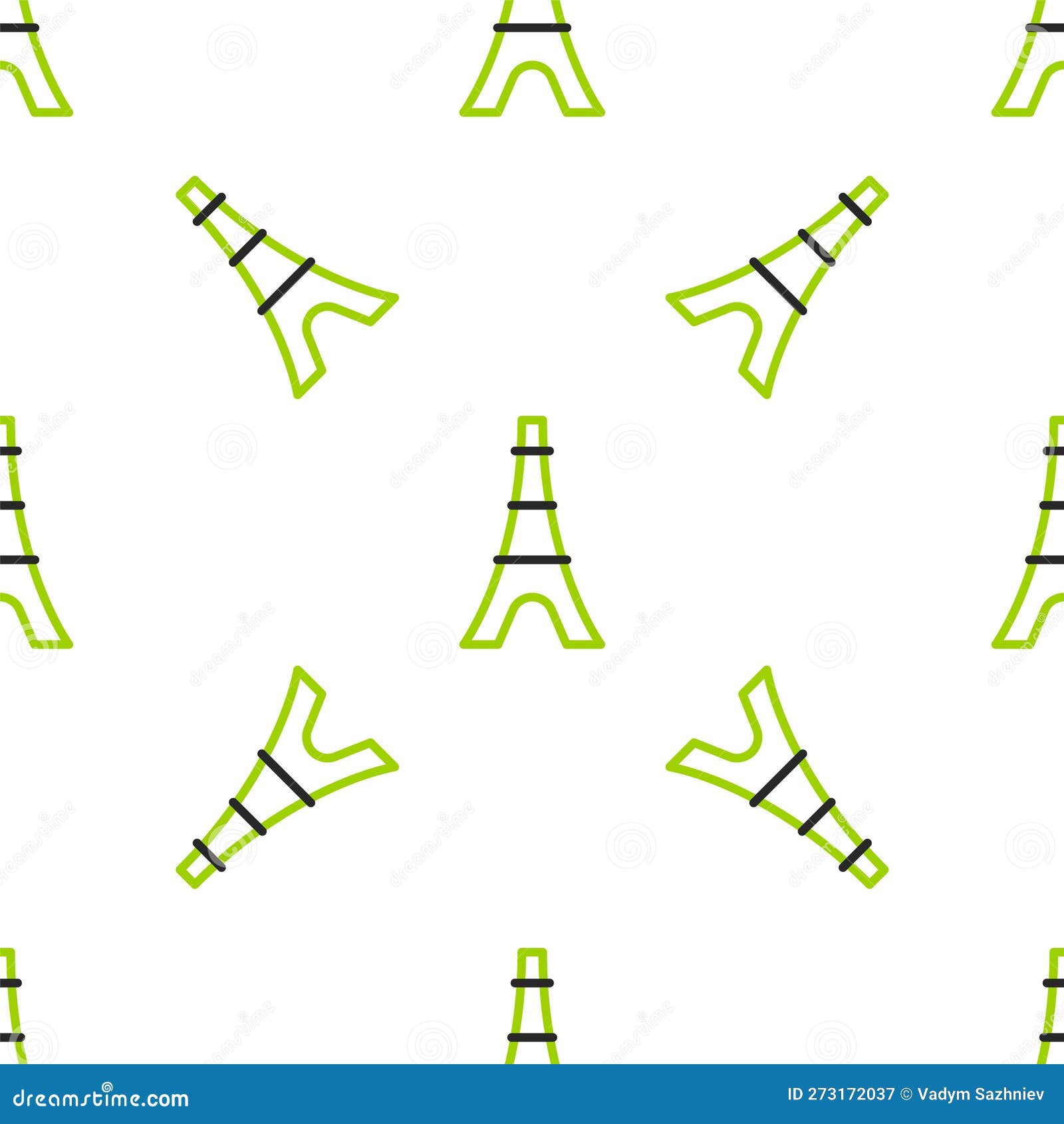Line Eiffel Tower Icon Isolated Seamless Pattern on White Background ... Line Eiffel Tower Icon Isolated Seamless Pattern on White Background ...