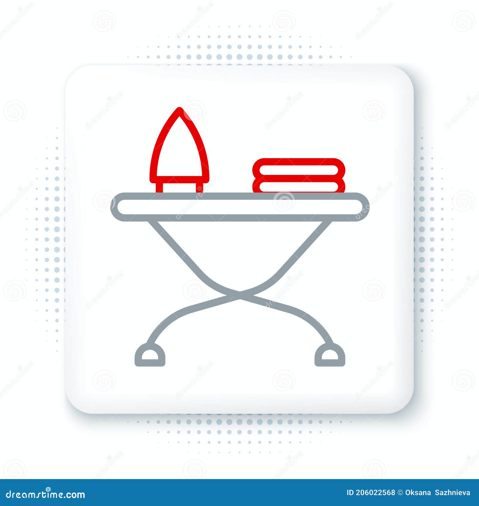 Line Electric Iron And Ironing Board Icon Isolated On White Background