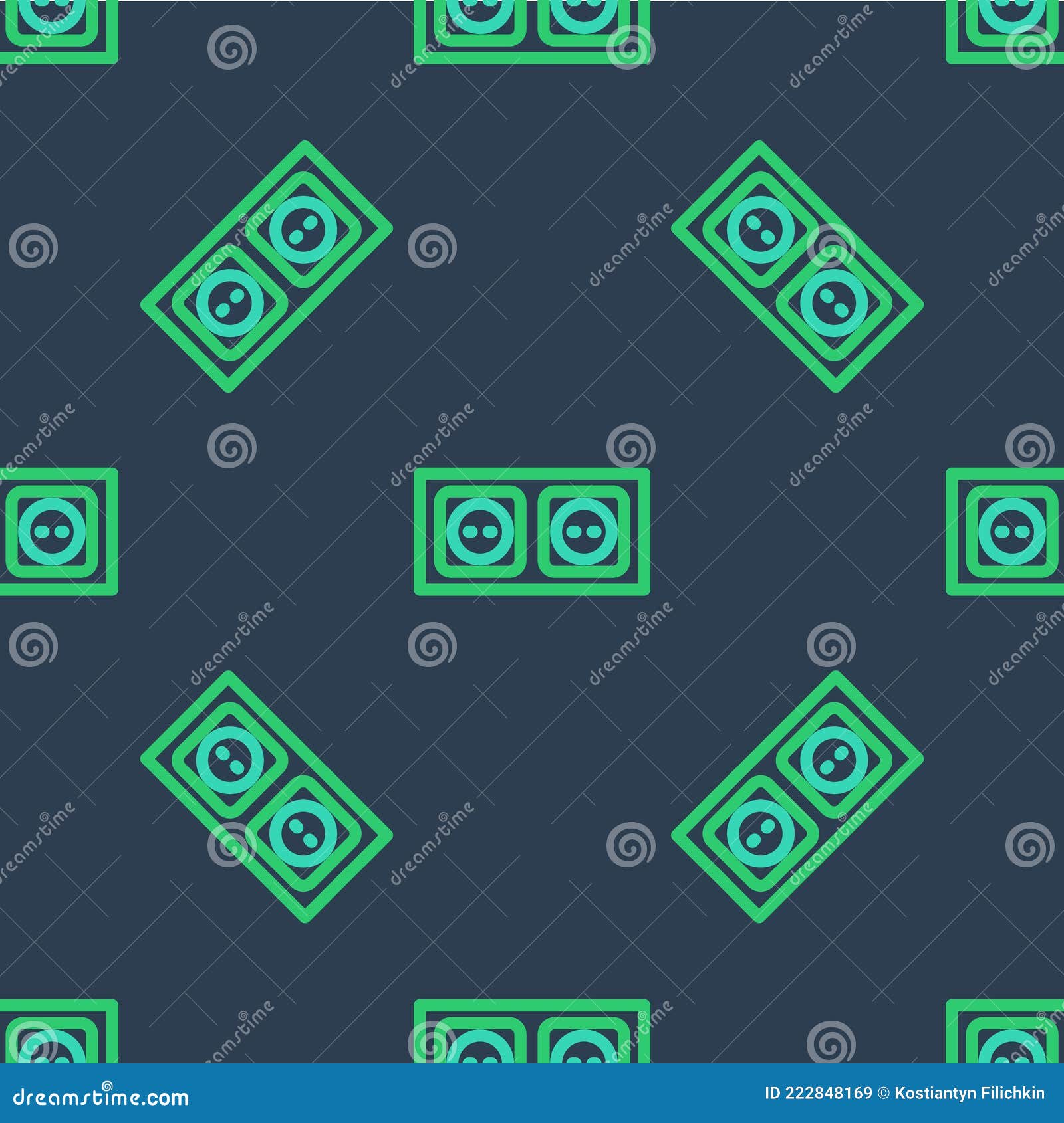 Line Electrical Outlet Icon Isolated Seamless Pattern on Blue ...