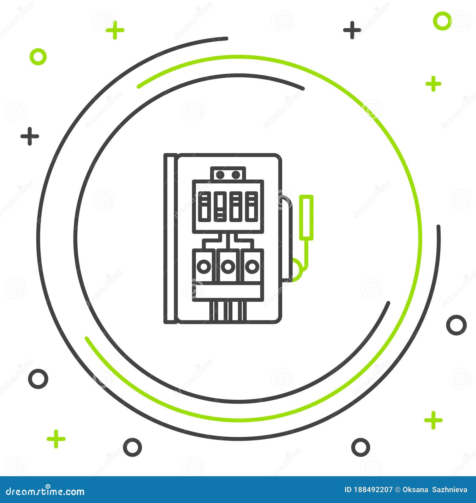 Line Electrical Panel Icon Isolated on White Background. Colorful ...