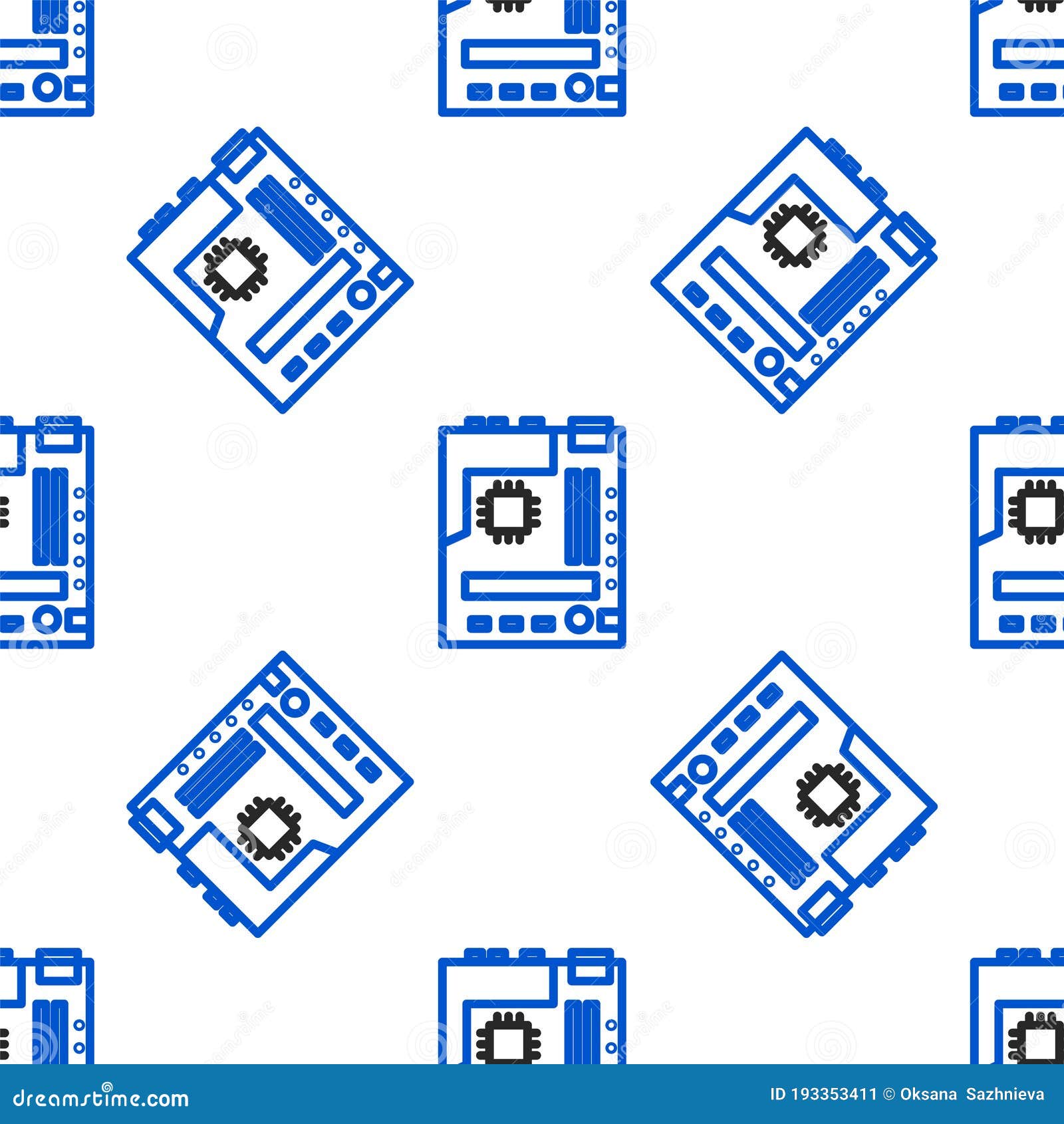 Line Electronic Computer Components Motherboard Digital Chip Integrated ...