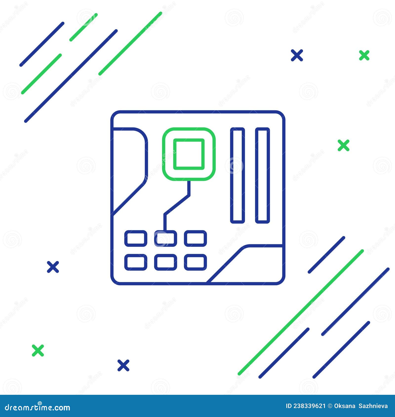 Line Electronic Computer Components Motherboard Digital Chip Integrated ...
