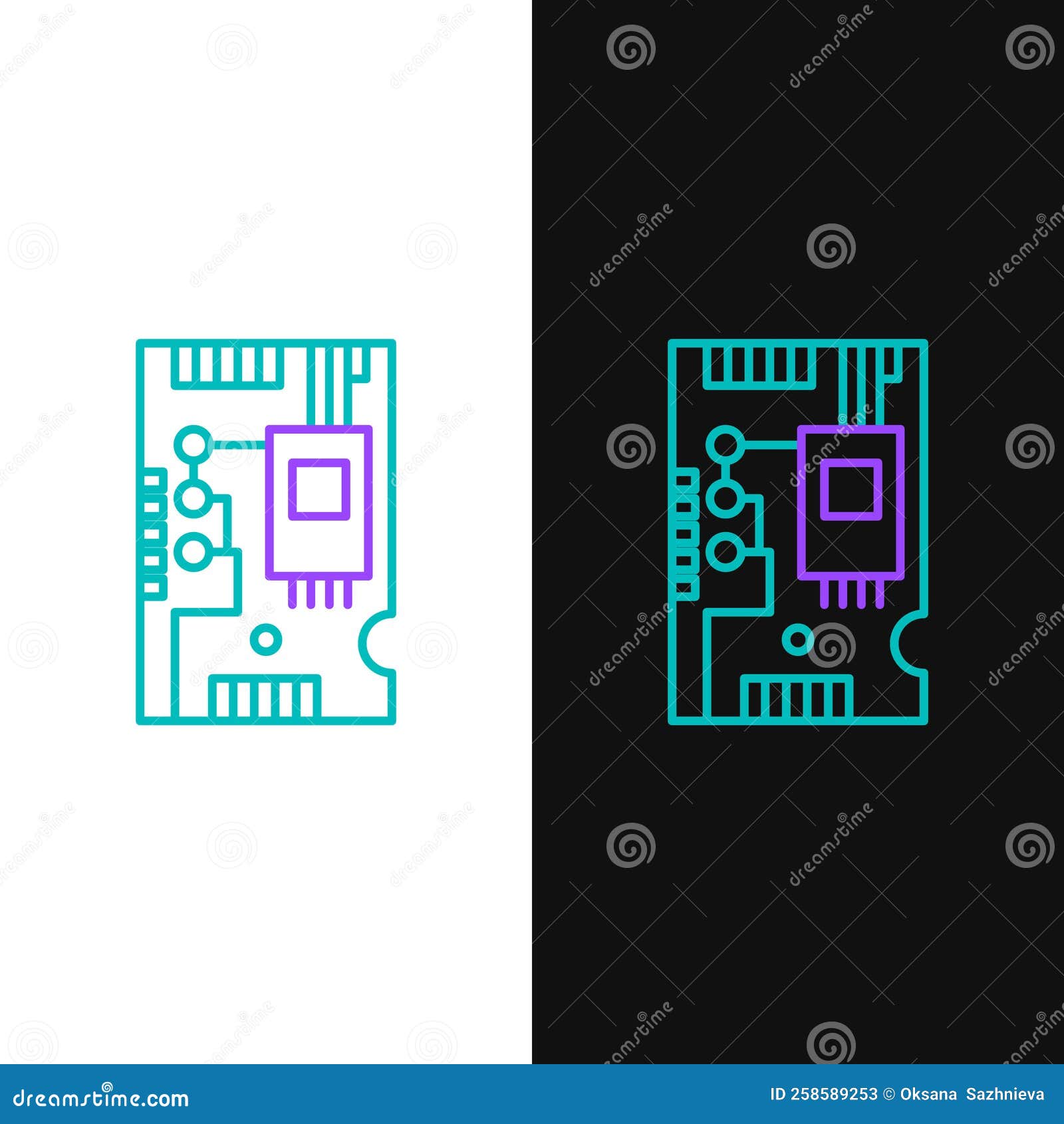 Line Electronic Computer Components Motherboard Digital Chip Integrated ...