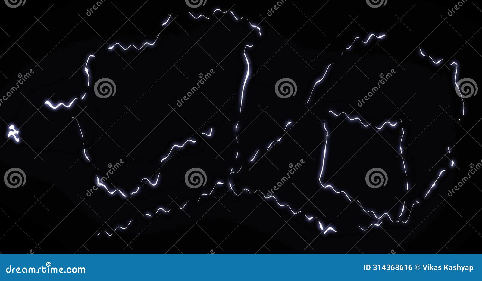 Line Elements with Glow Effect. Realistic Lightning. Stock Illustration ...