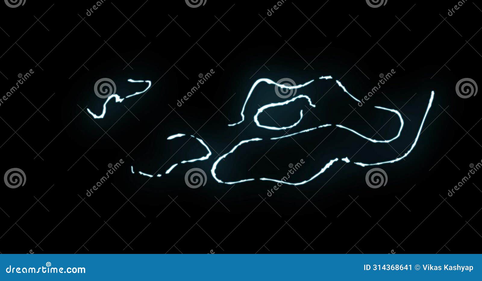 Line Elements with Glow Effect. Realistic Lightning. Stock Illustration ...