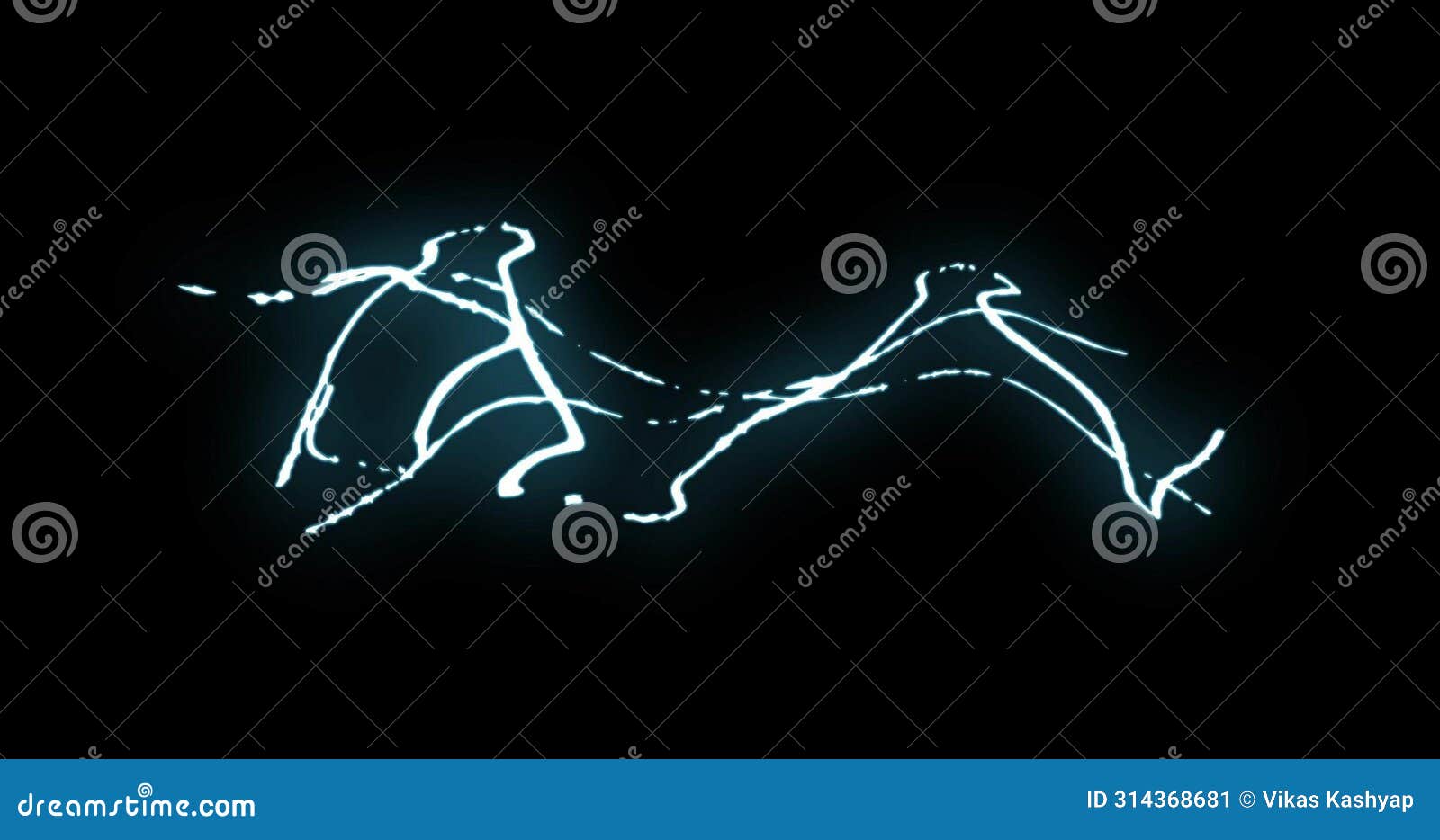 Line Elements with Glow Effect. Realistic Lightning. Stock Illustration ...