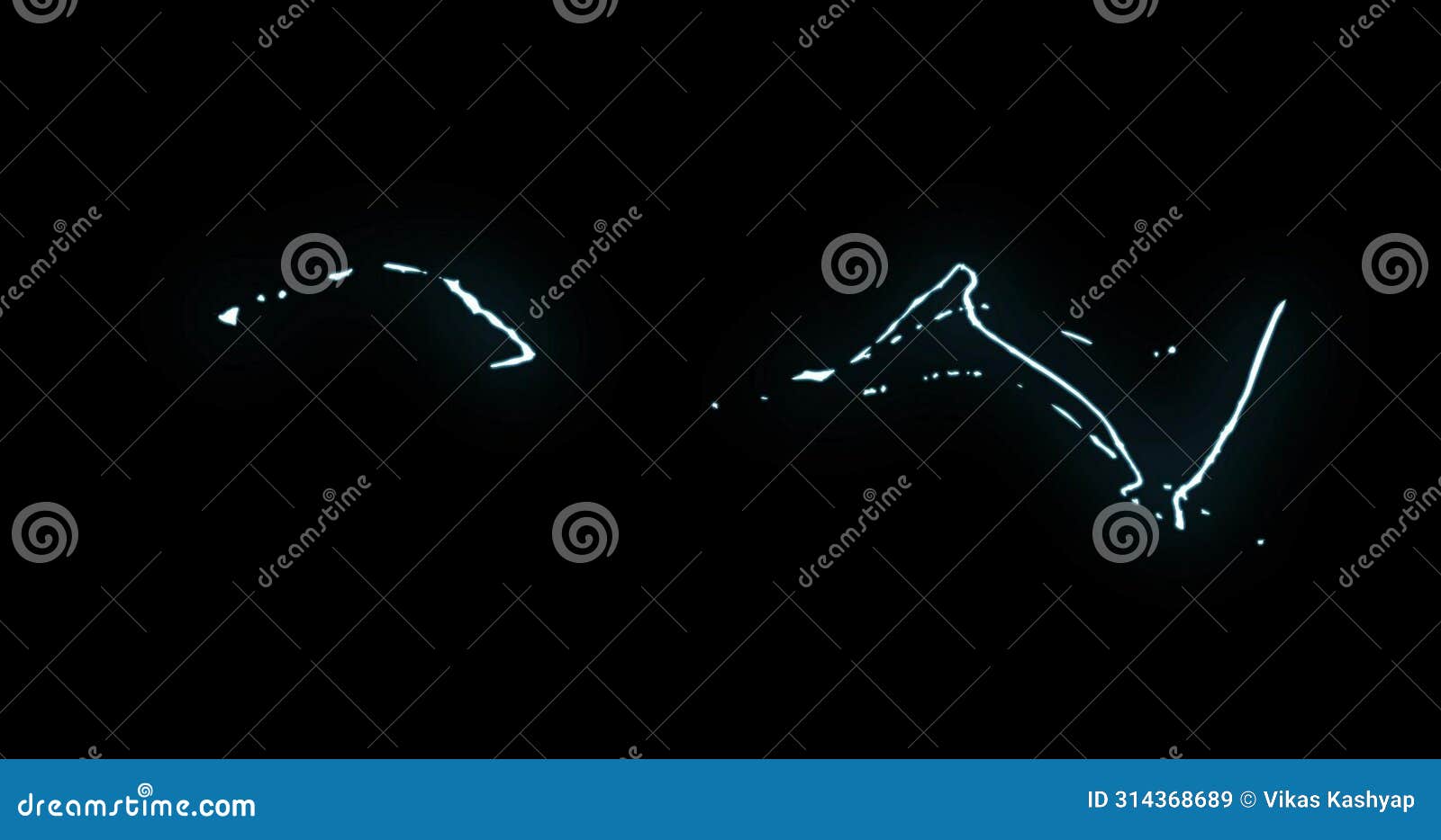 Line Elements with Glow Effect. Realistic Lightning. Stock Illustration ...