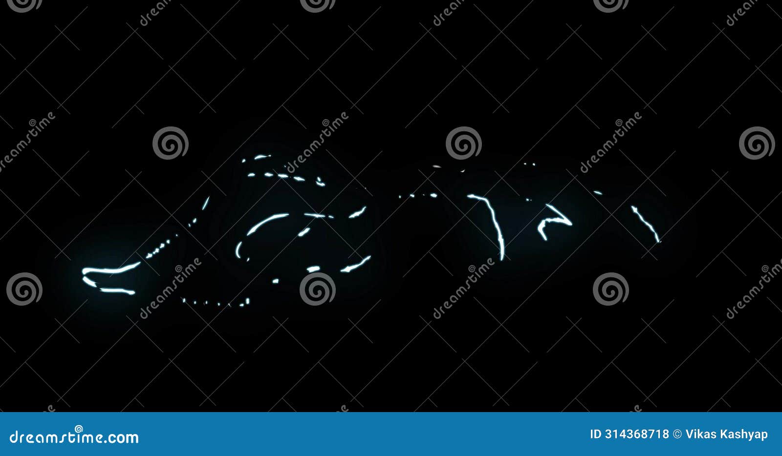 Line Elements with Glow Effect. Realistic Lightning. Stock Illustration ...