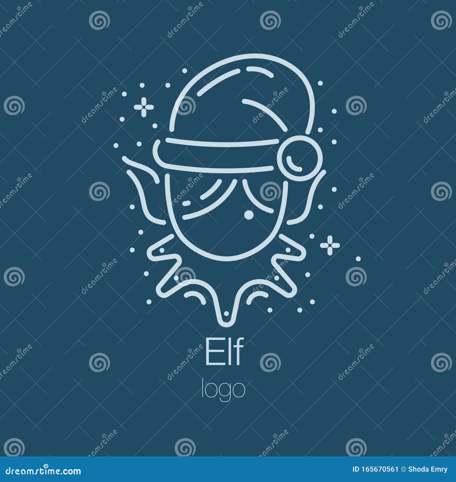 Line Elf logo stock vector. Illustration of greeting - 165670561
