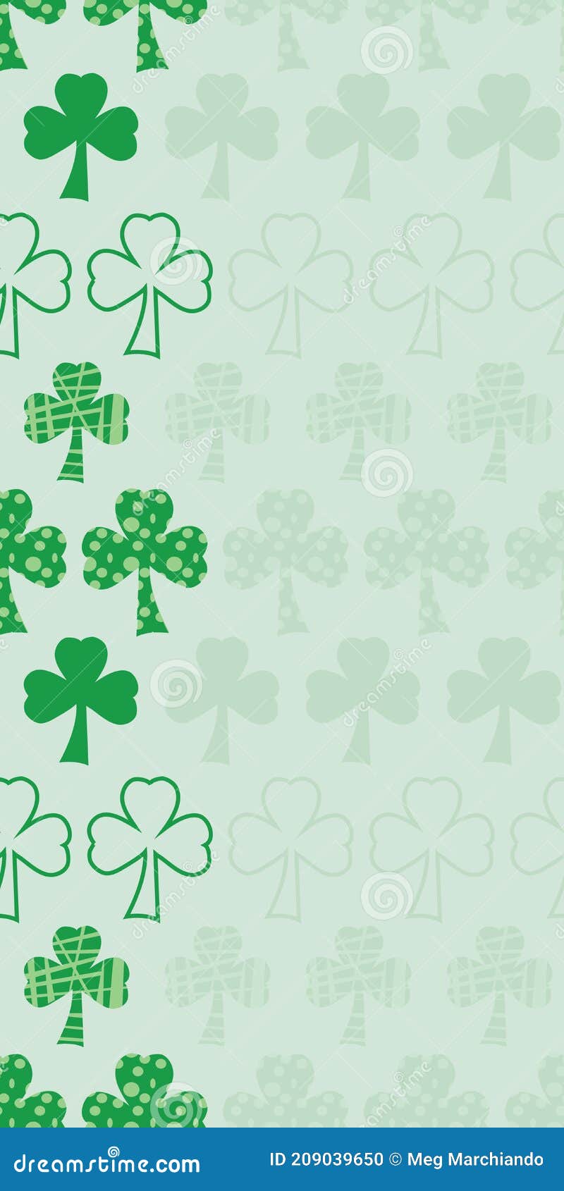 Line Em Up Shamrock Vertical Border Seamless Vector Pattern St ...