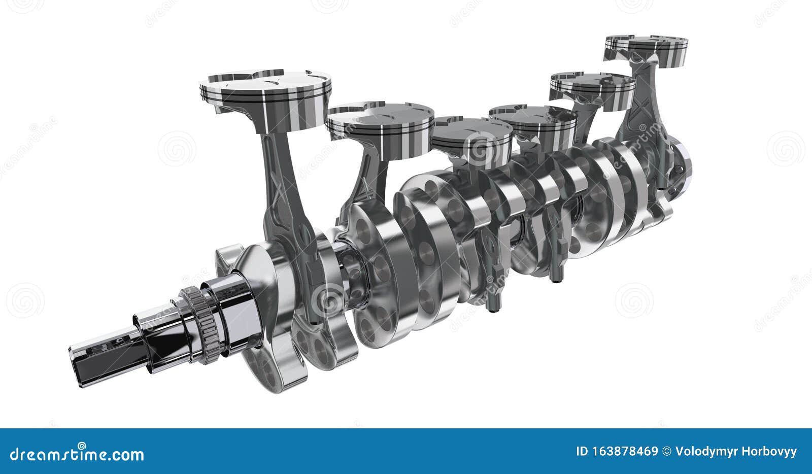 6 in Line Engine. 3D Render Stock Illustration - Illustration of ...