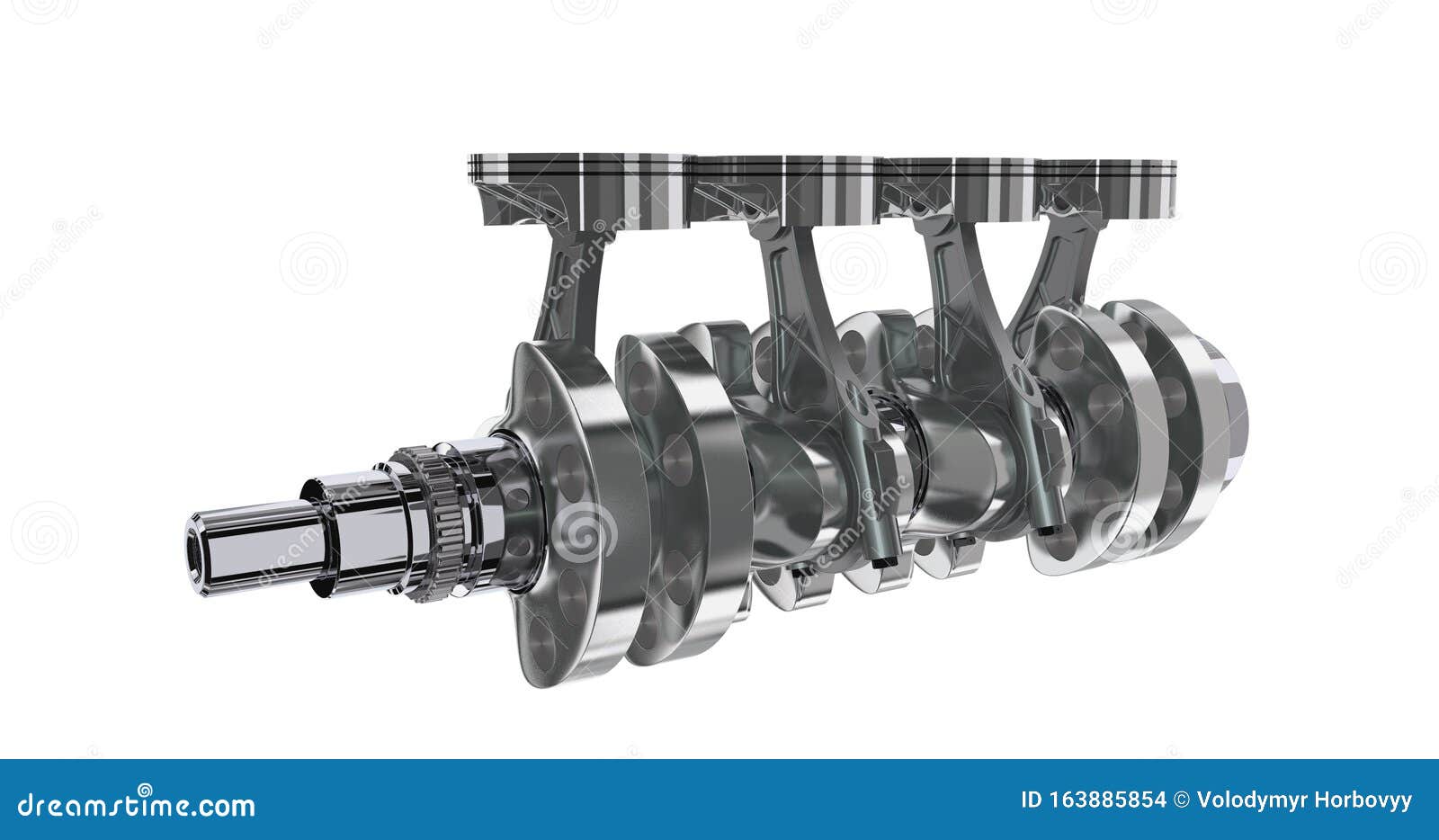 4 in Line Engine. 3D Render Stock Illustration - Illustration of ...