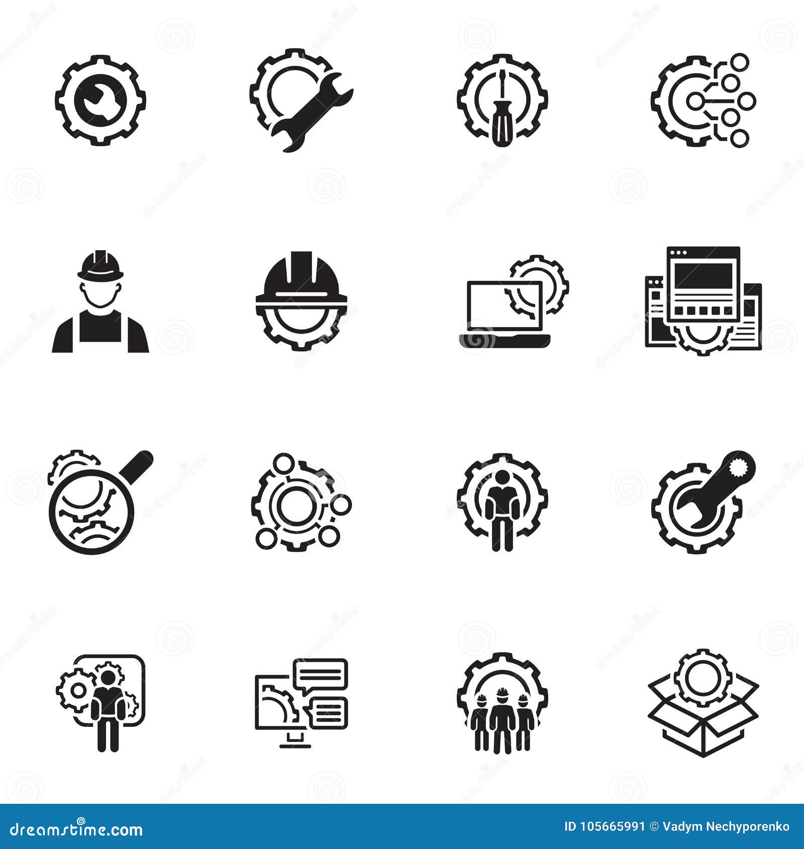 Line Engineering Icons stock vector. Illustration of design - 105665991