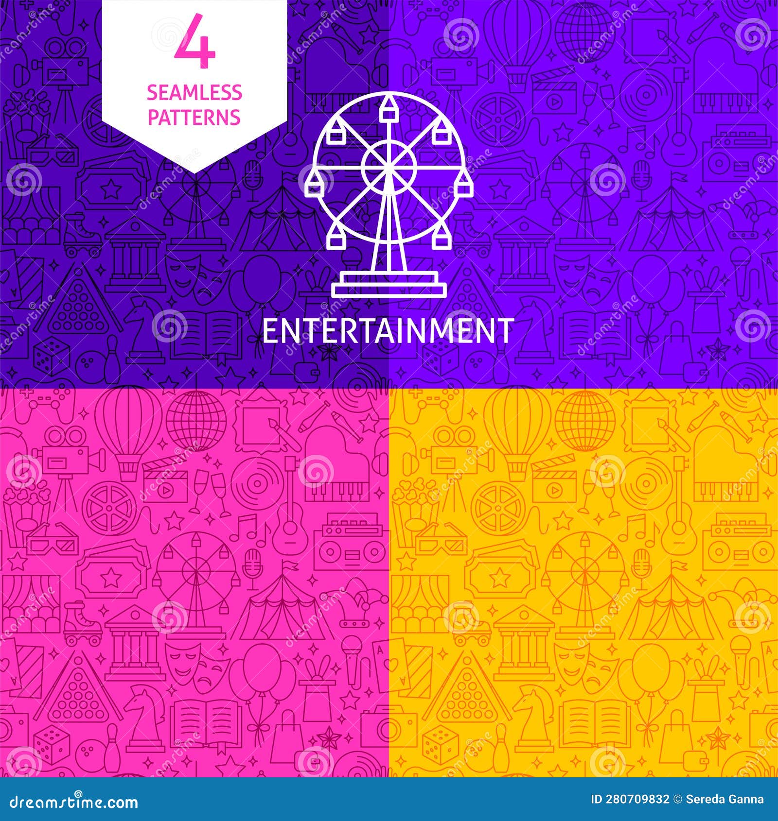 Line Entertainment Patterns Stock Vector - Illustration of sport, play ...