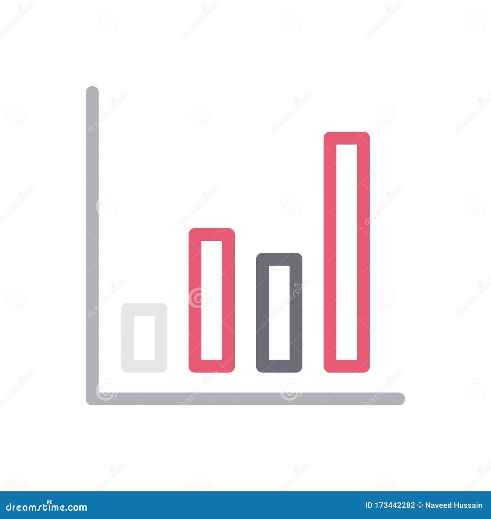 Chart Vector Color Line Icon Stock Vector - Illustration of increase ...