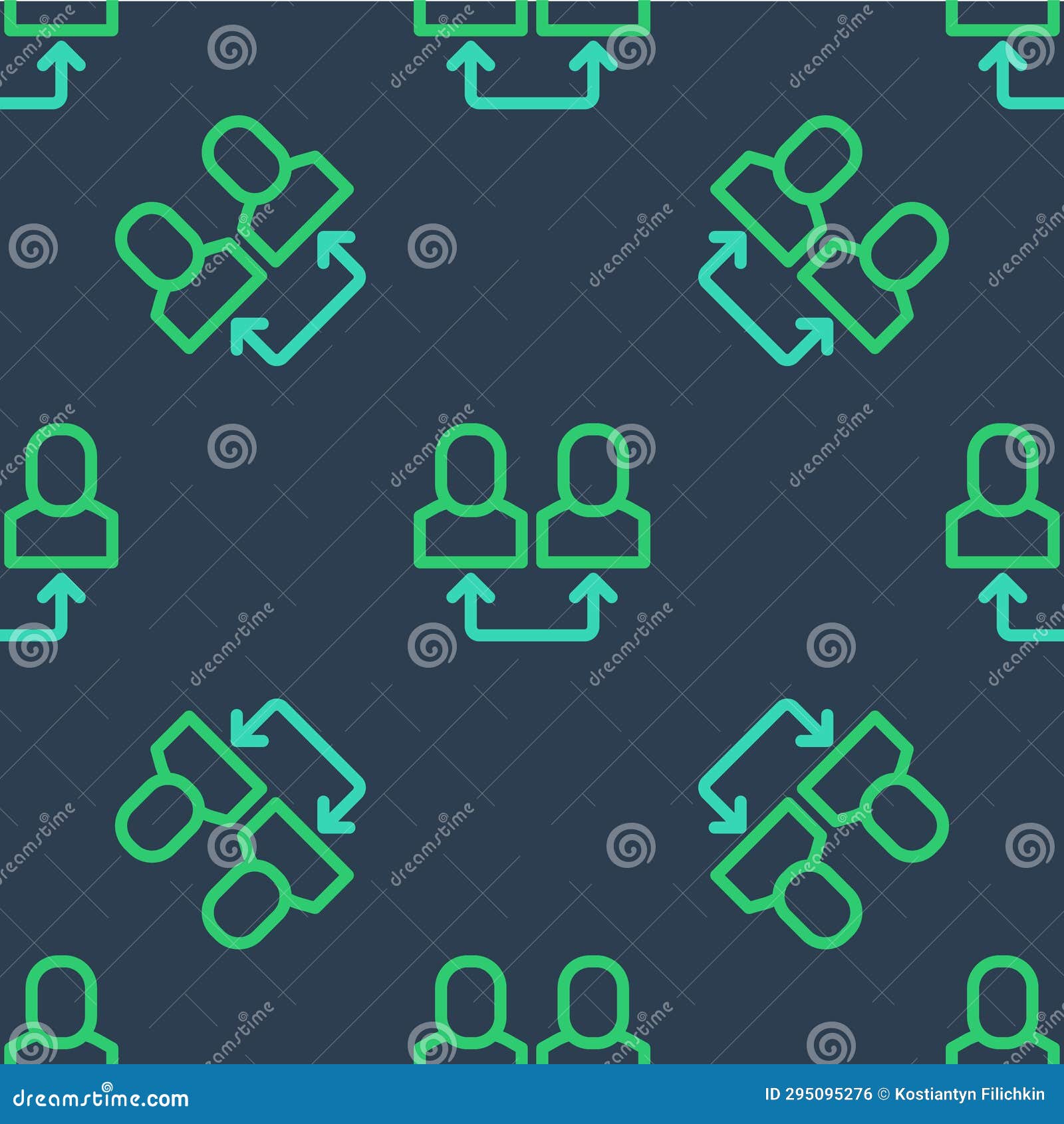Line Exchange Work Icon Isolated Seamless Pattern on Blue Background ... Line Exchange Work Icon Isolated Seamless Pattern on Blue Background ...