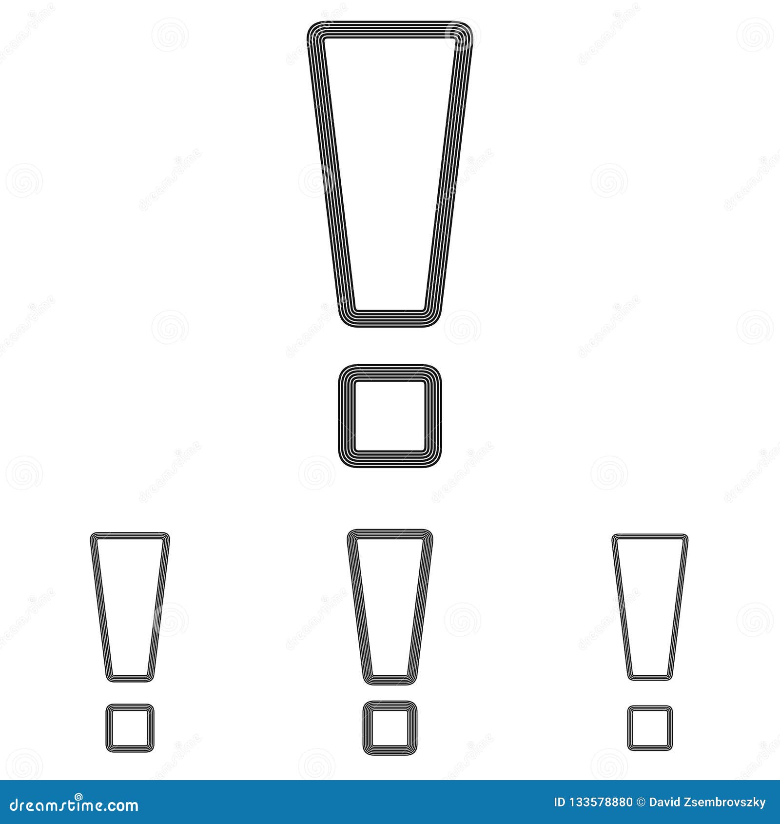 Line Exclamation Logo Design Set Stock Vector - Illustration of label ...