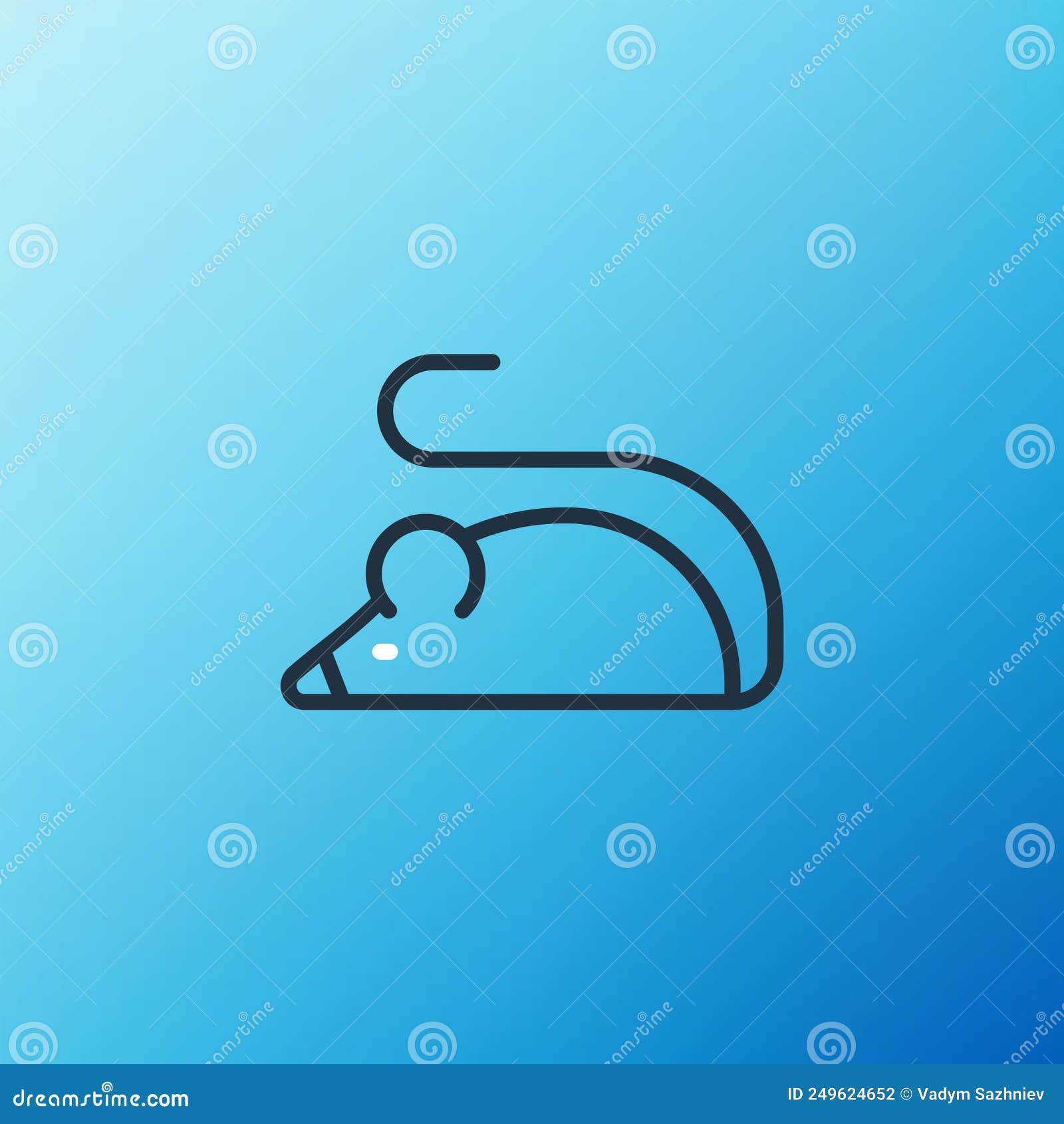 Line Experimental Mouse Icon Isolated on Blue Background. Colorful ...